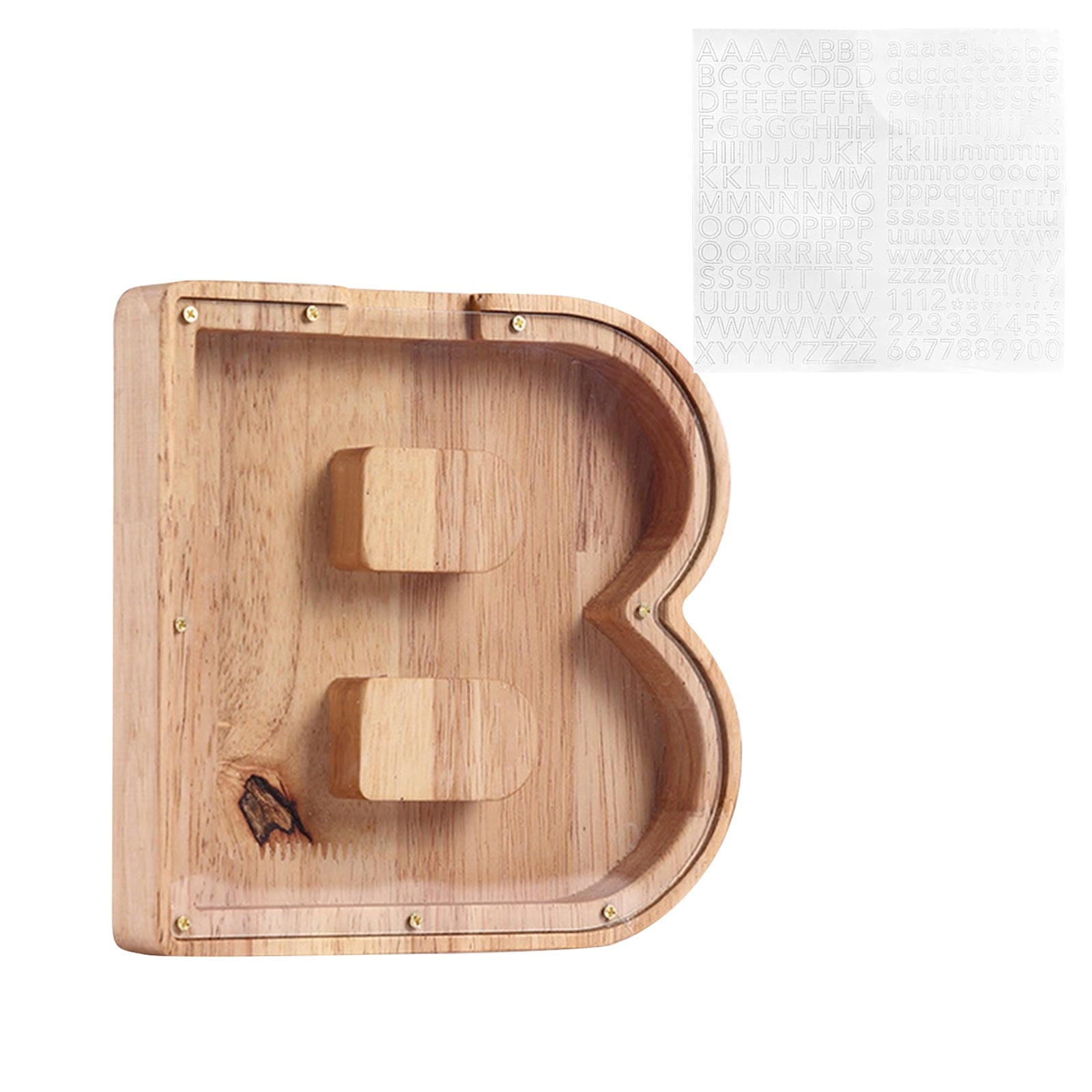 dajkiuy Custom Wooden Piggy Bank,Alphabet Letter Coin Banks, Money ...