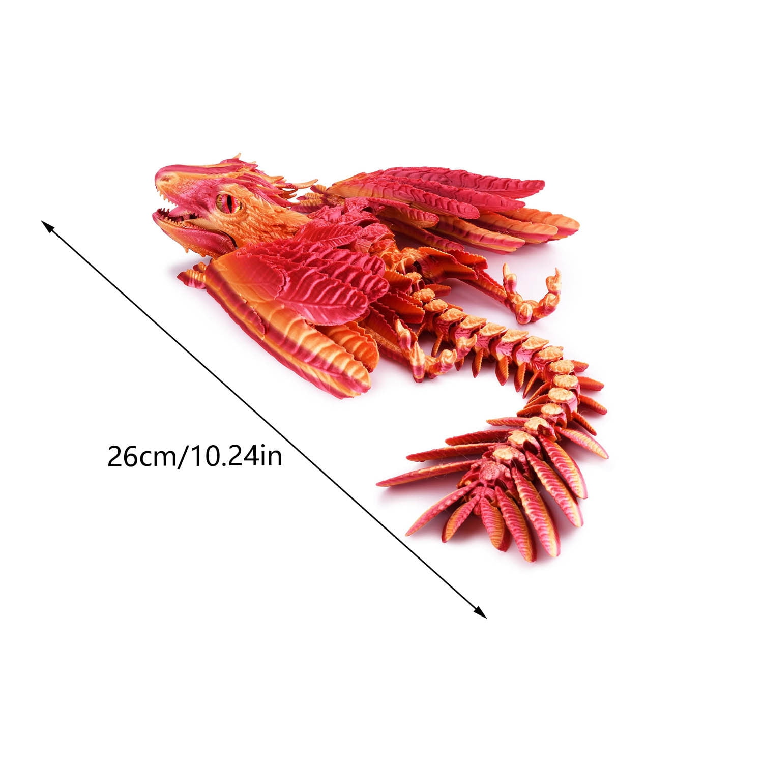 dajkiuy Cute 3D Printed Dragon, 10 Inch Articulated Crystal Dragon ...