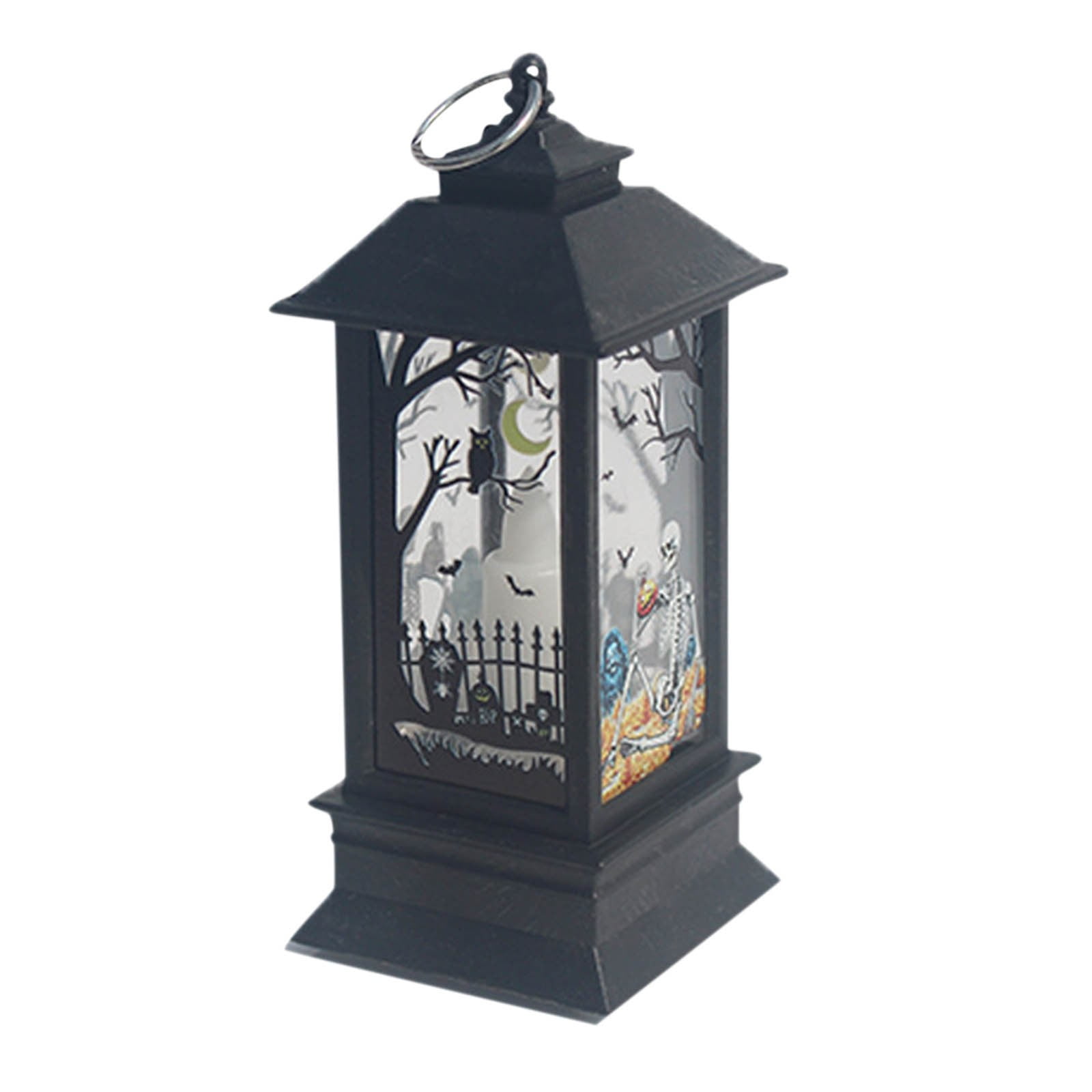 dajkiuy Halloween Portable Lanterns Orange Candle LED Halloween Lamp ...