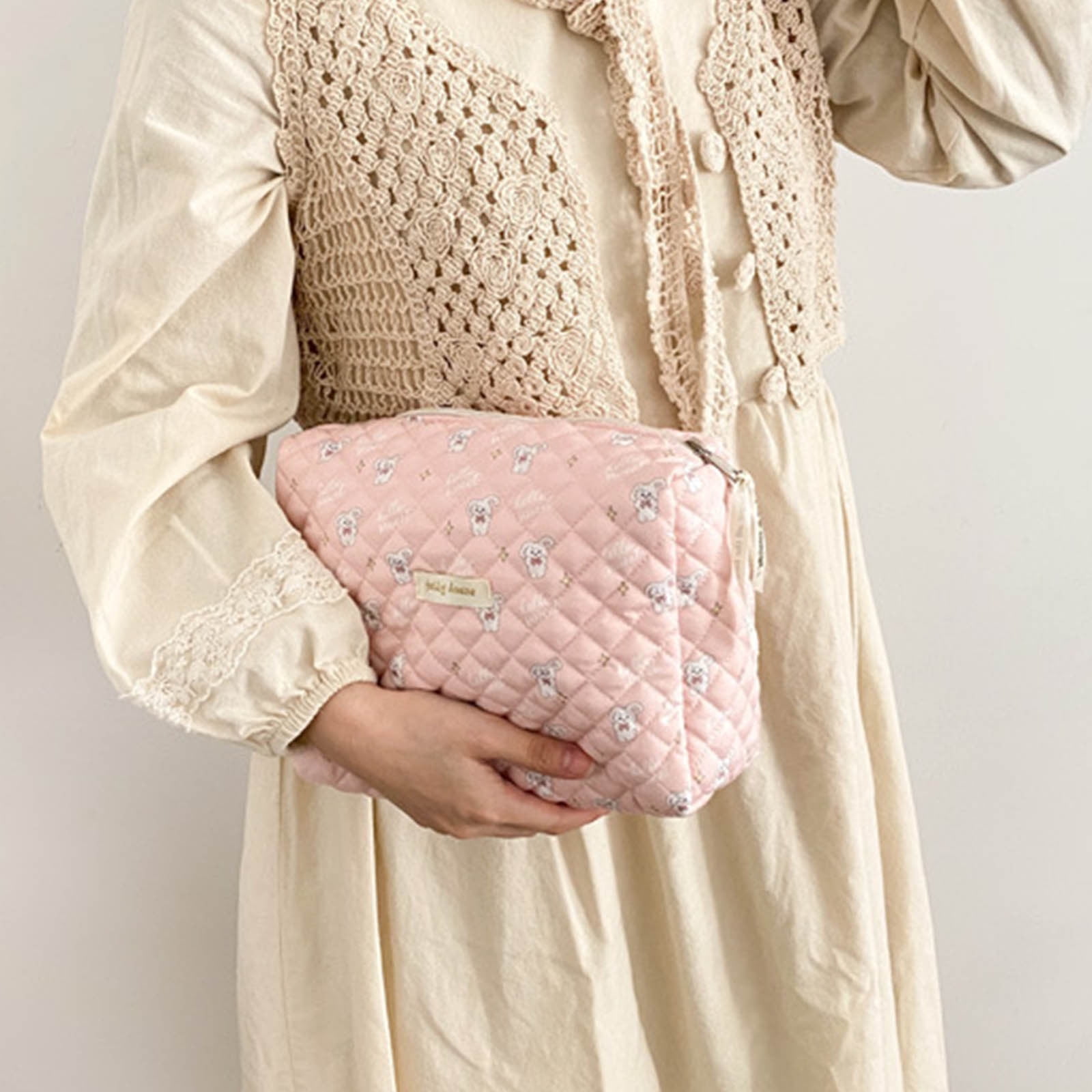 dajkiuy Kawaii Makeup Bag, Cotton Makeup Bag Fragmentary Makeup ...