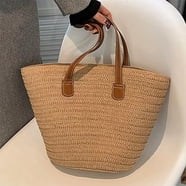 Gocvo Large Straw Beach Bag for Women, Summer Woven Tote, Shoulder ...