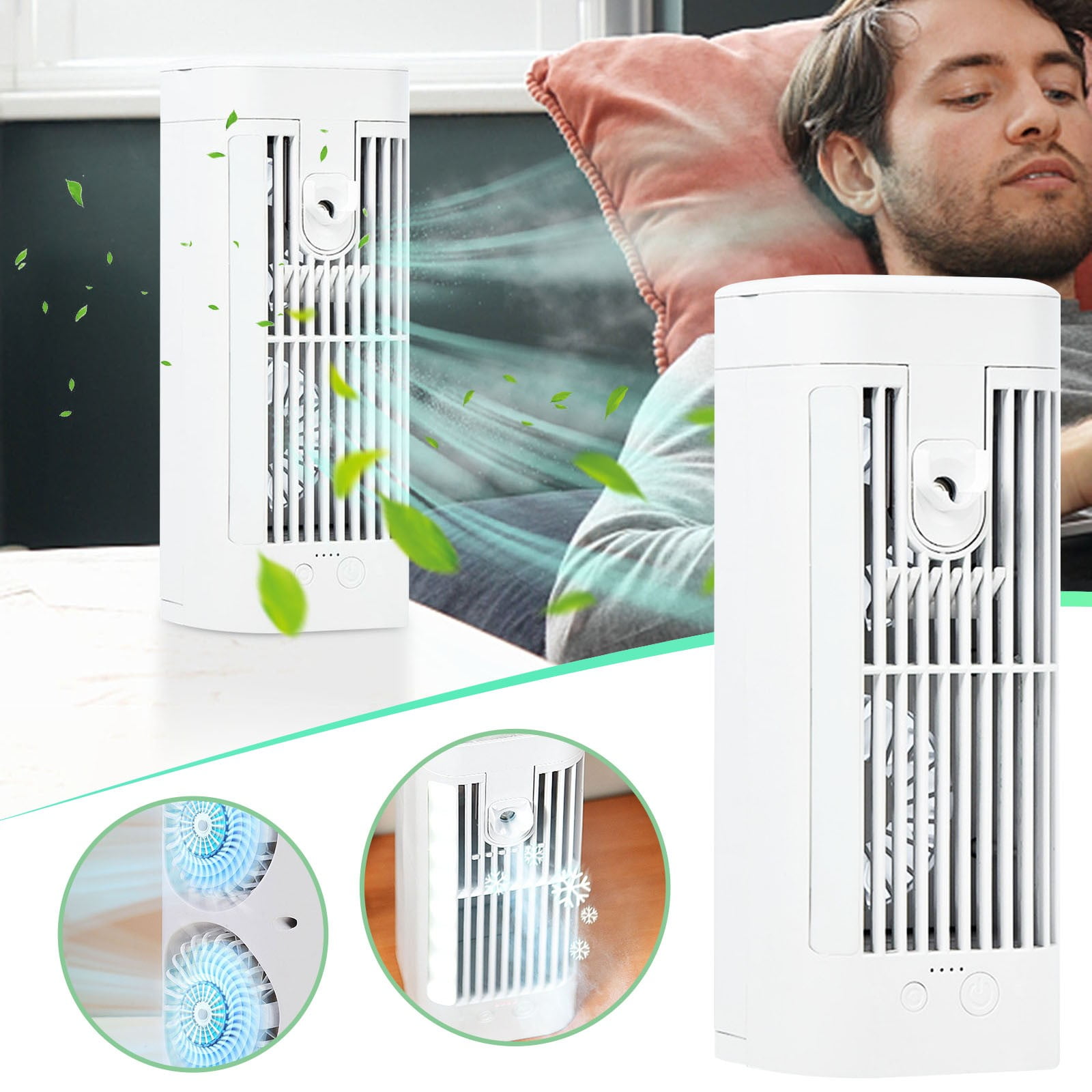 dajkiuy Clearance Tower Fan, Portable Desk Fan with 3-Speed Options ...