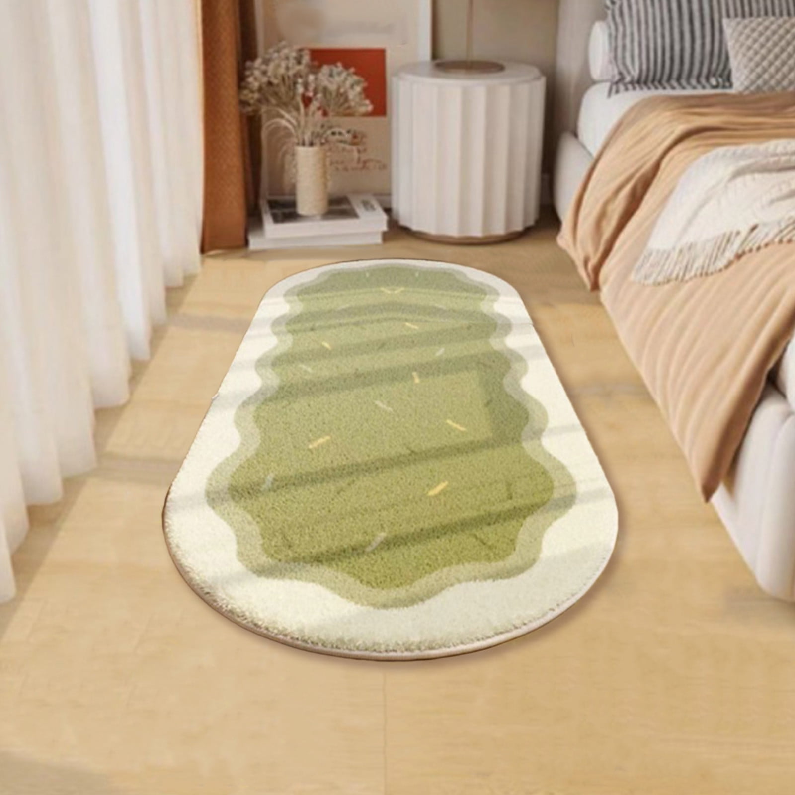 dajkiuy Ultra Soft Fluffy Bedroom Rugs,Oval Rugs Room Small Carpet ...