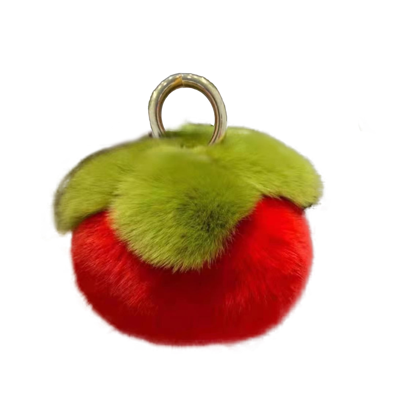 dajkiuy Cute Plush Fruit Keychain, Soft Fluffy Keychains Pompom Key ...