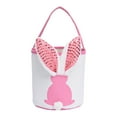 dajkiuy Easter Bunny Basket, Light up Rabbit Bucket Tote for Easter Egg ...
