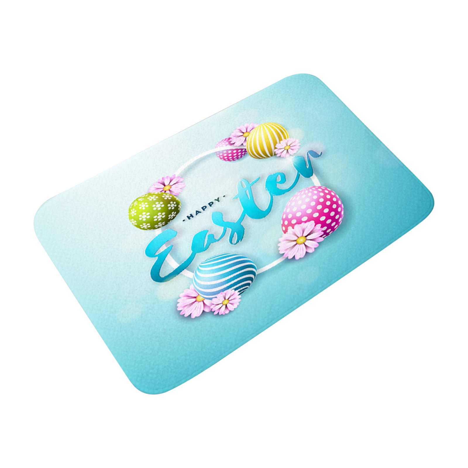 dajkiuy Easter Door Mat - 16x24 inch Cute Easter Eggs Mat - Flannel ...