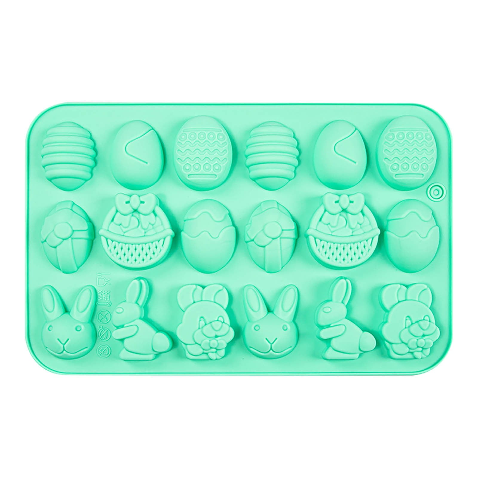 dajkiuy Easter Themed Silicone Molds - 18 Cavity 3D Rabbit Bunny Eggs ...