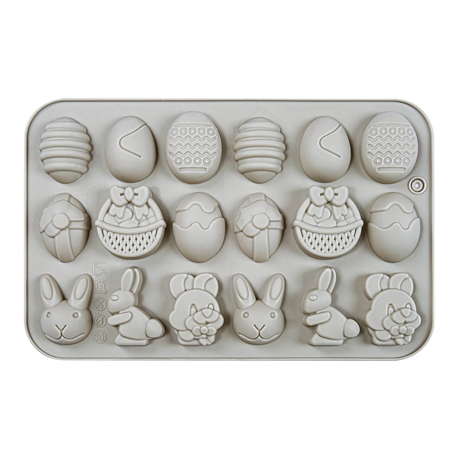 dajkiuy Easter Themed Silicone Molds - 18 Cavity 3D Rabbit Bunny Eggs ...