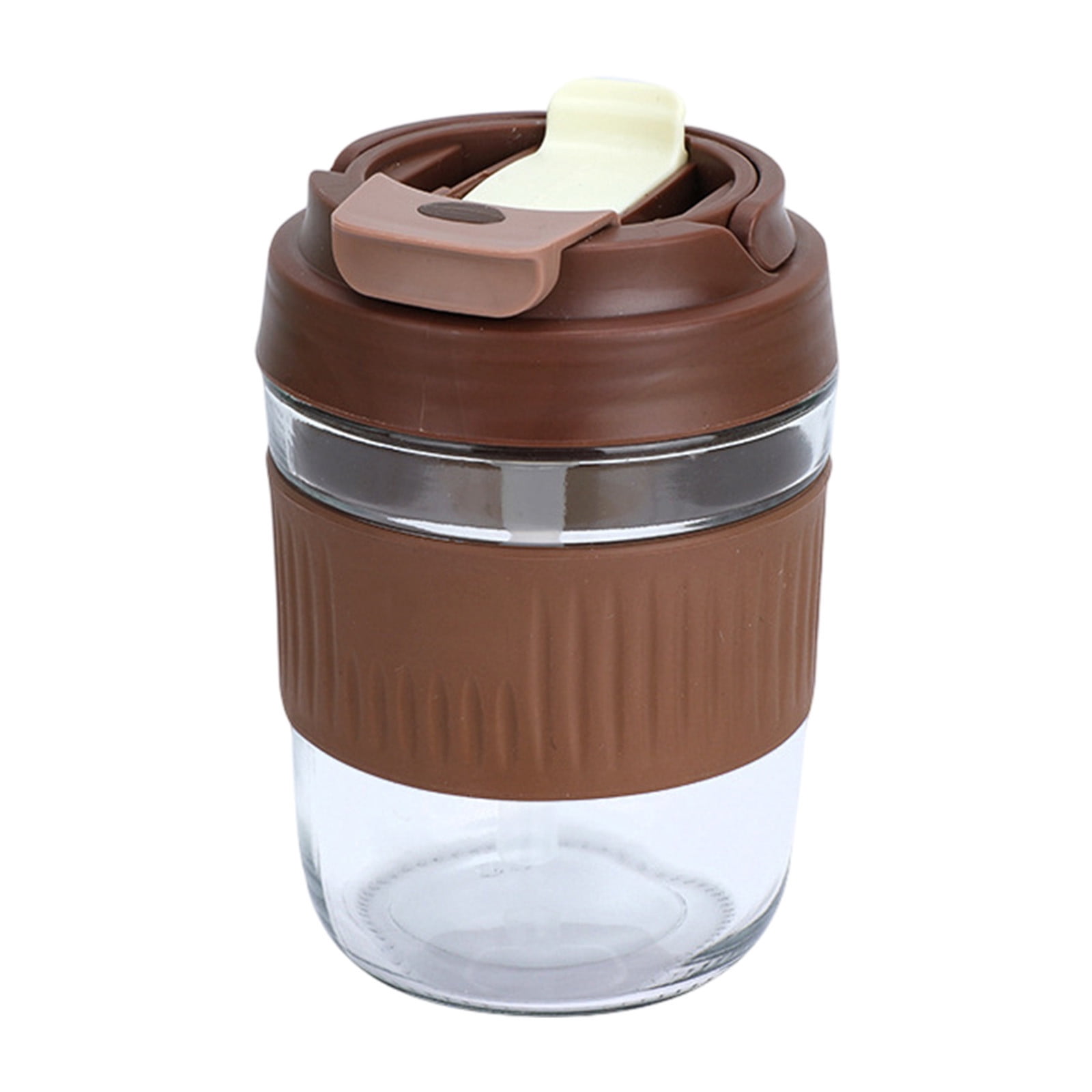 dajkiuy Glass Ice Hot Coffee Cup, Portable Travel Mug for Home Office ...