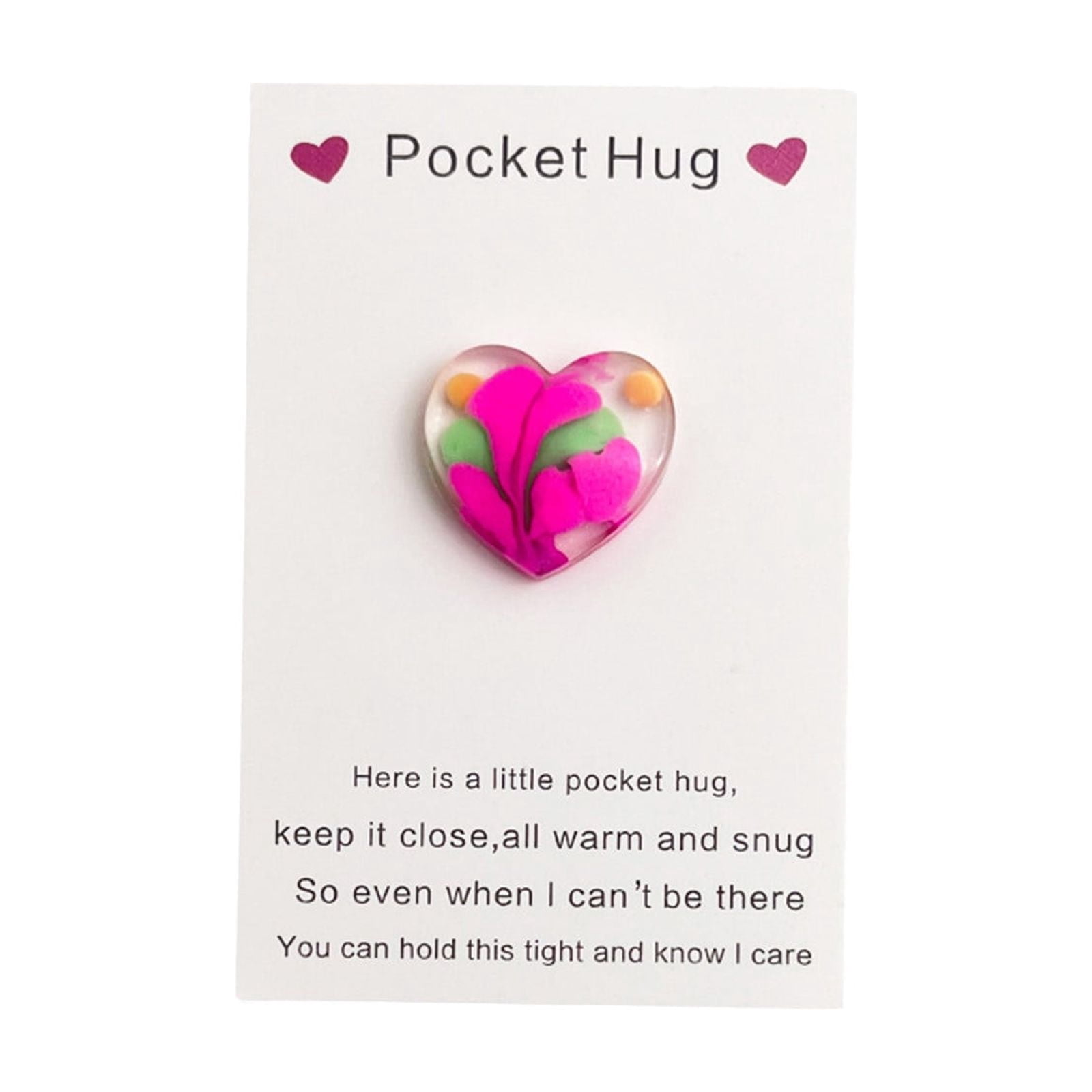 dajkiuy Heart Pocket Hug Token with Gift Cards, Crystals Heart Stones ...