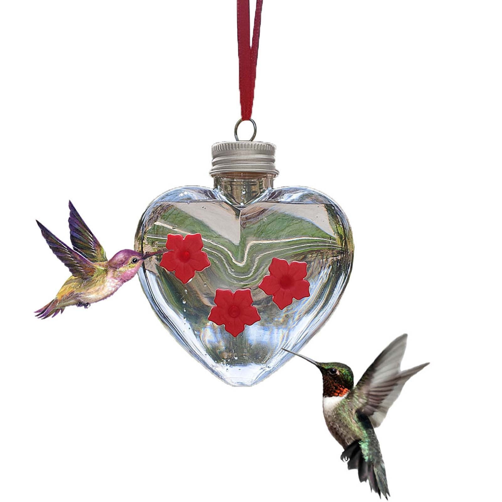 dajkiuy Hummingbird Feeder Sets for Outdoors,Heart Shape Hummingbird ...