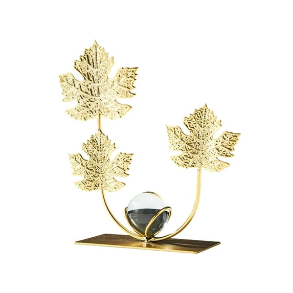 dajkiuy Metal Leaf Crystal Ball Decor, Decorative Metal Leaf Crystal ...