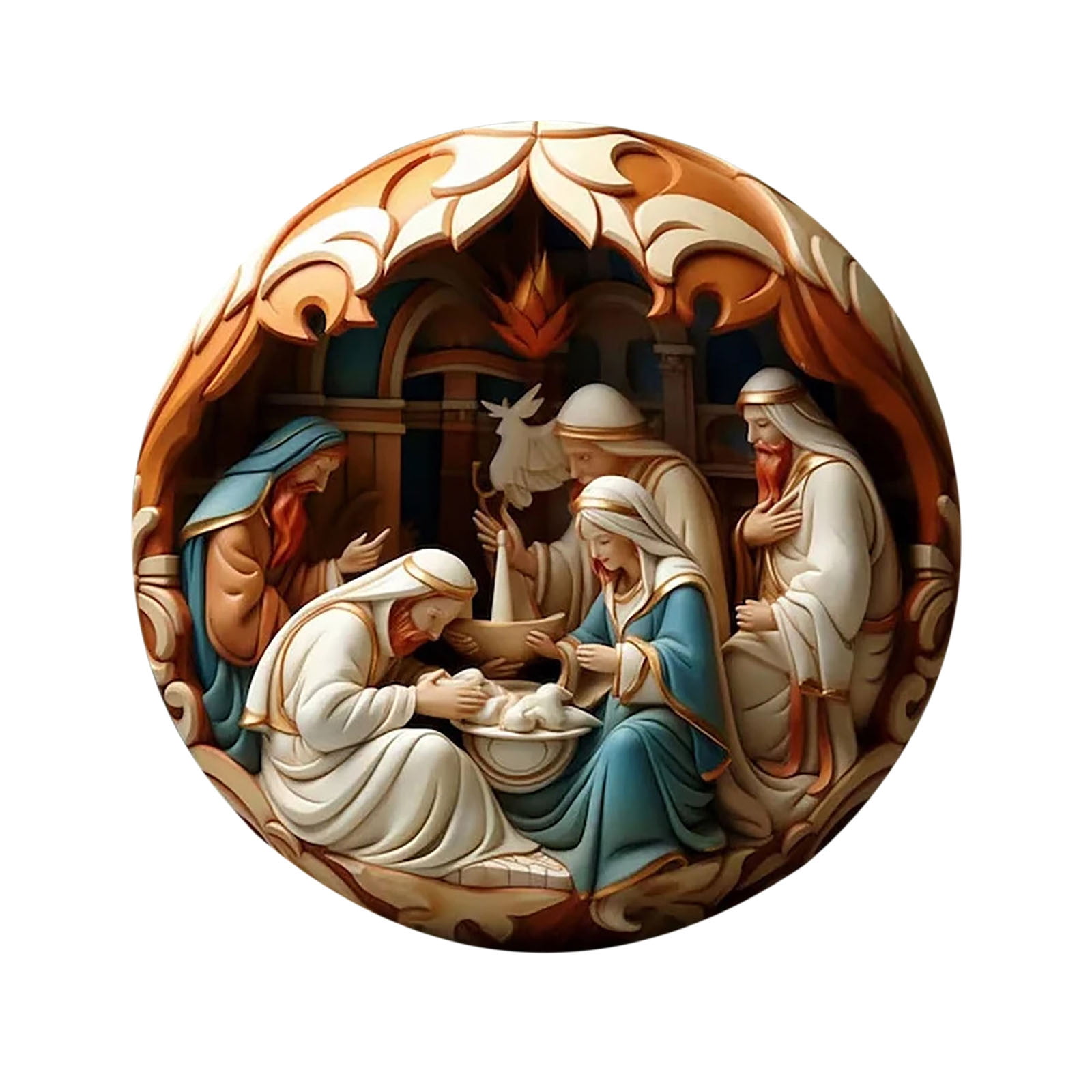 dajkiuy Nativity Christmas Ornaments,3D Acrylic Nativity Ornaments ...