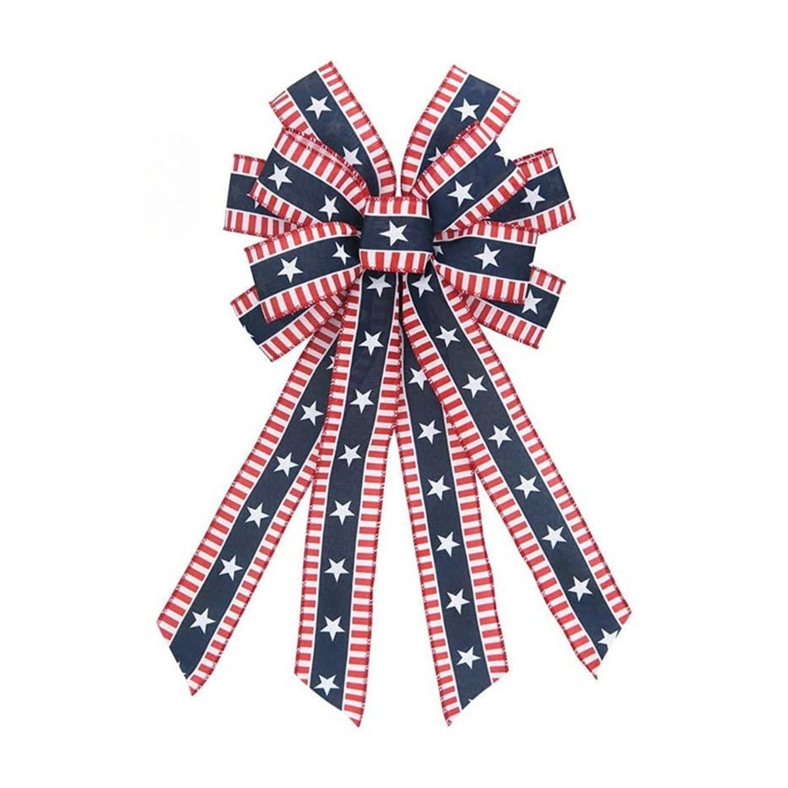 dajkiuy Patriotic Bows for Wreaths Decorations,Red White Blue Stripe ...