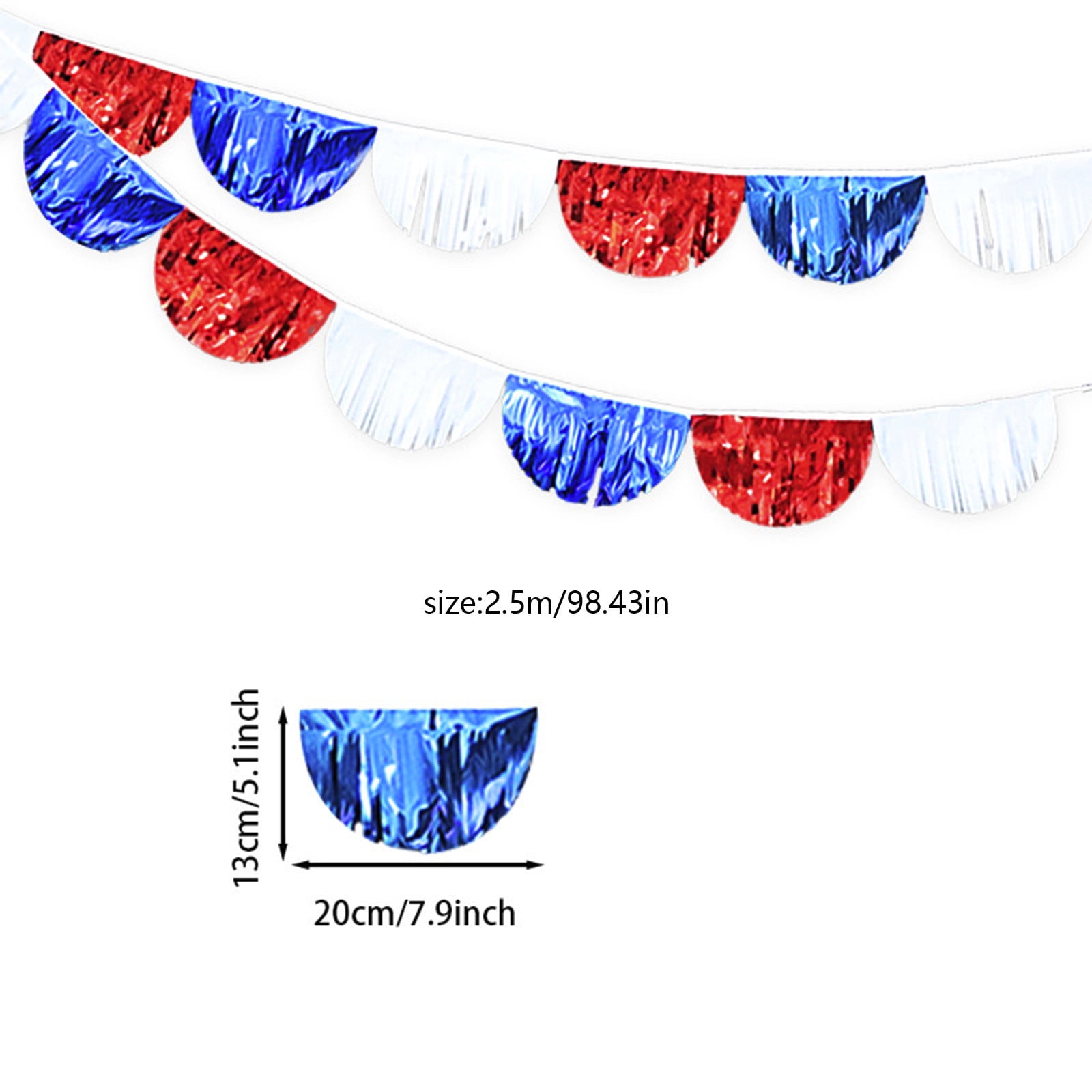 dajkiuy Red White Blue Fringe Garland Wall Hanging Fringe Banners For ...