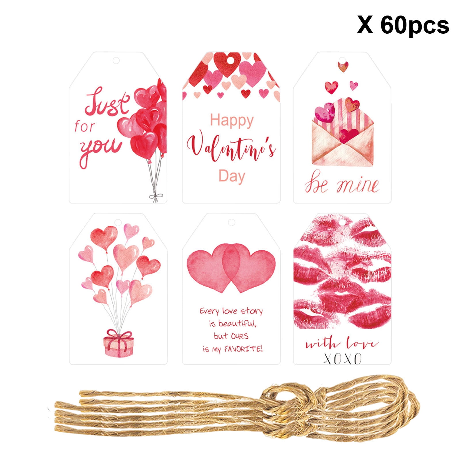 dajkiuy Valentines Day Gift Tags,Happy Valentine's Day Tags with String ...