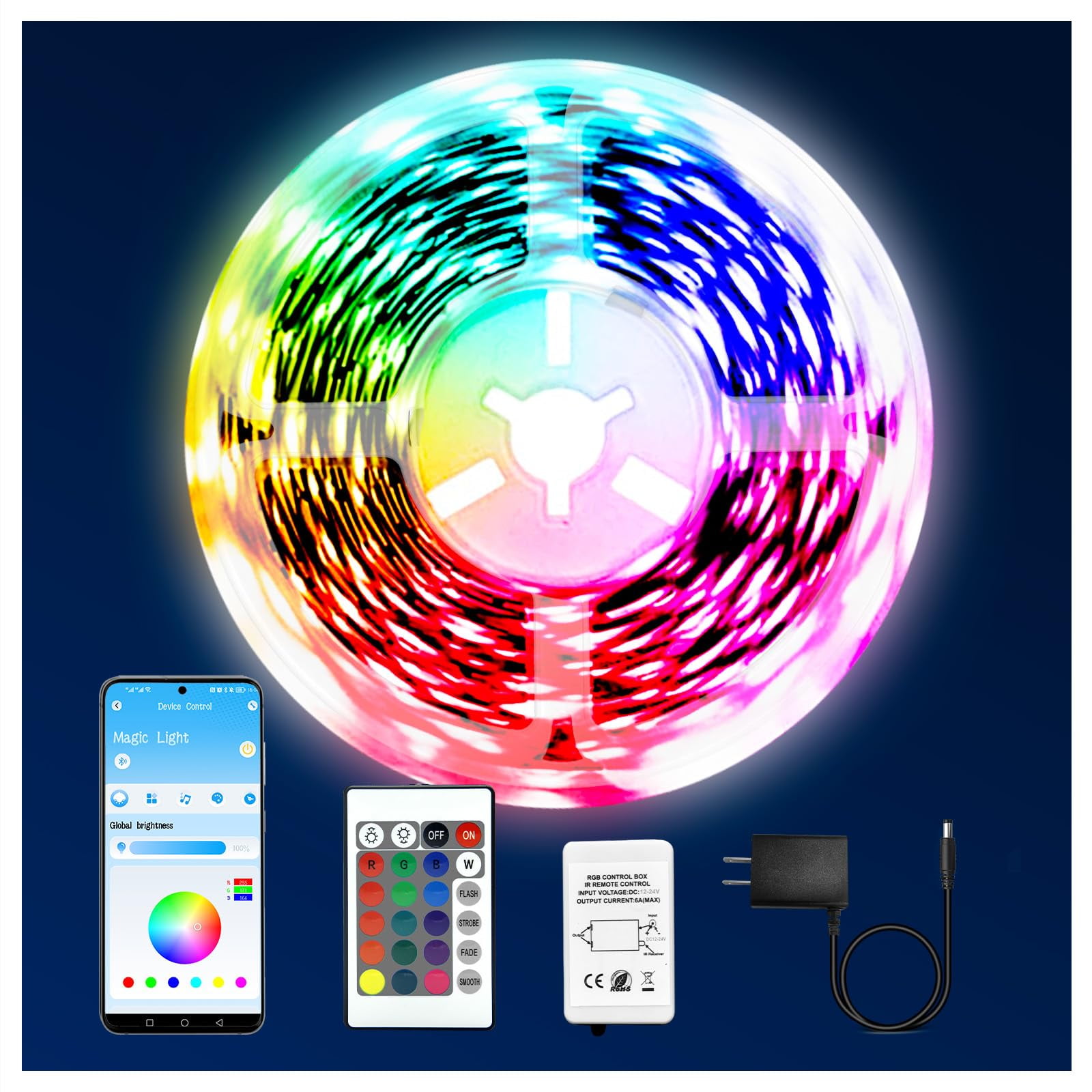 dalattin Led Lights for Bedroom 110FT (1 Roll),Led Smart Strip Lights ...