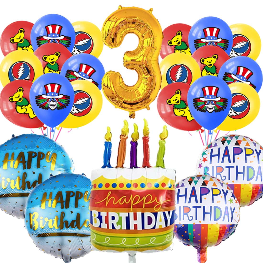 dancing bear the greatful dead Balloons Party Supplies 3rd Big Number ...
