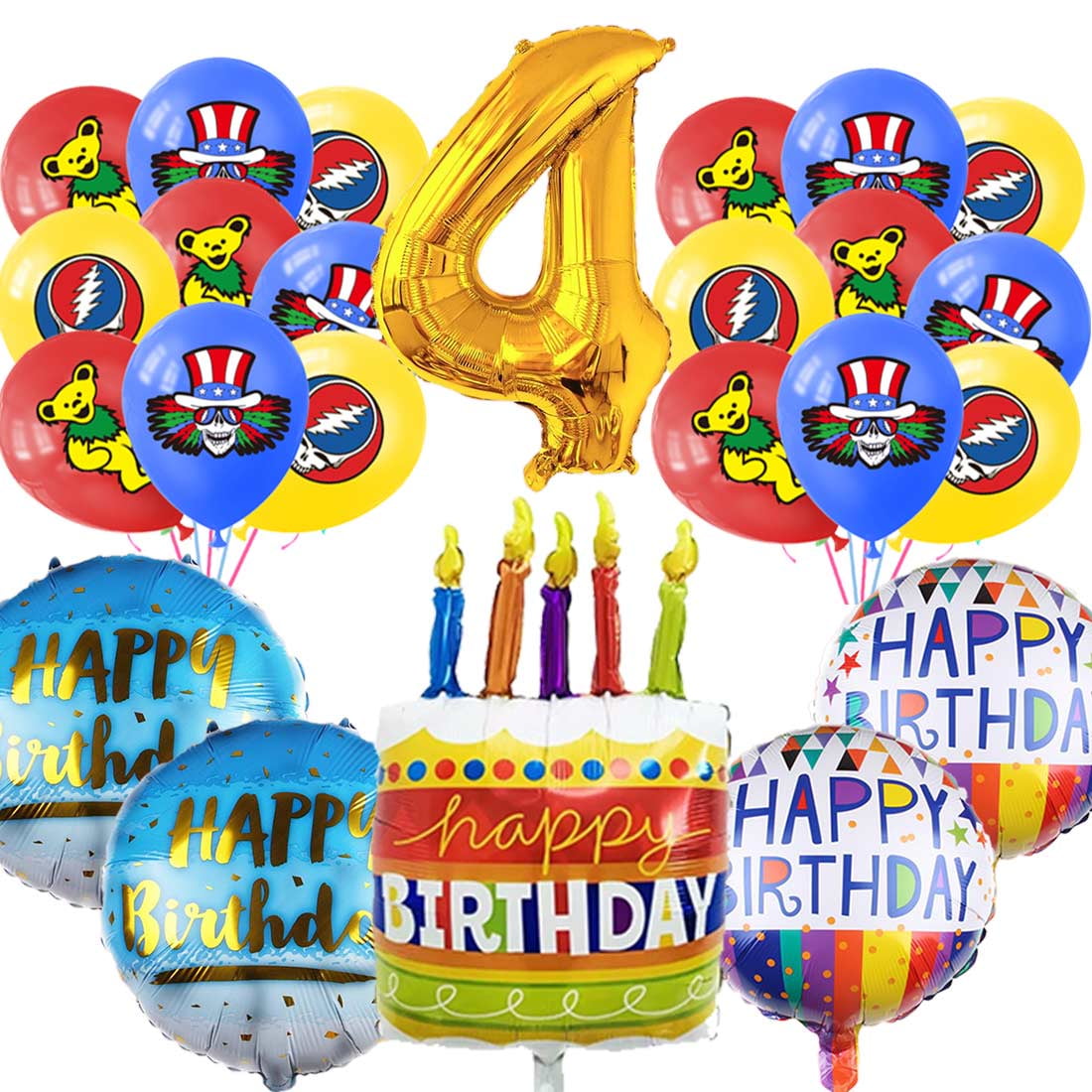 dancing bear the greatful dead Balloons Party Supplies 4th Big Number ...