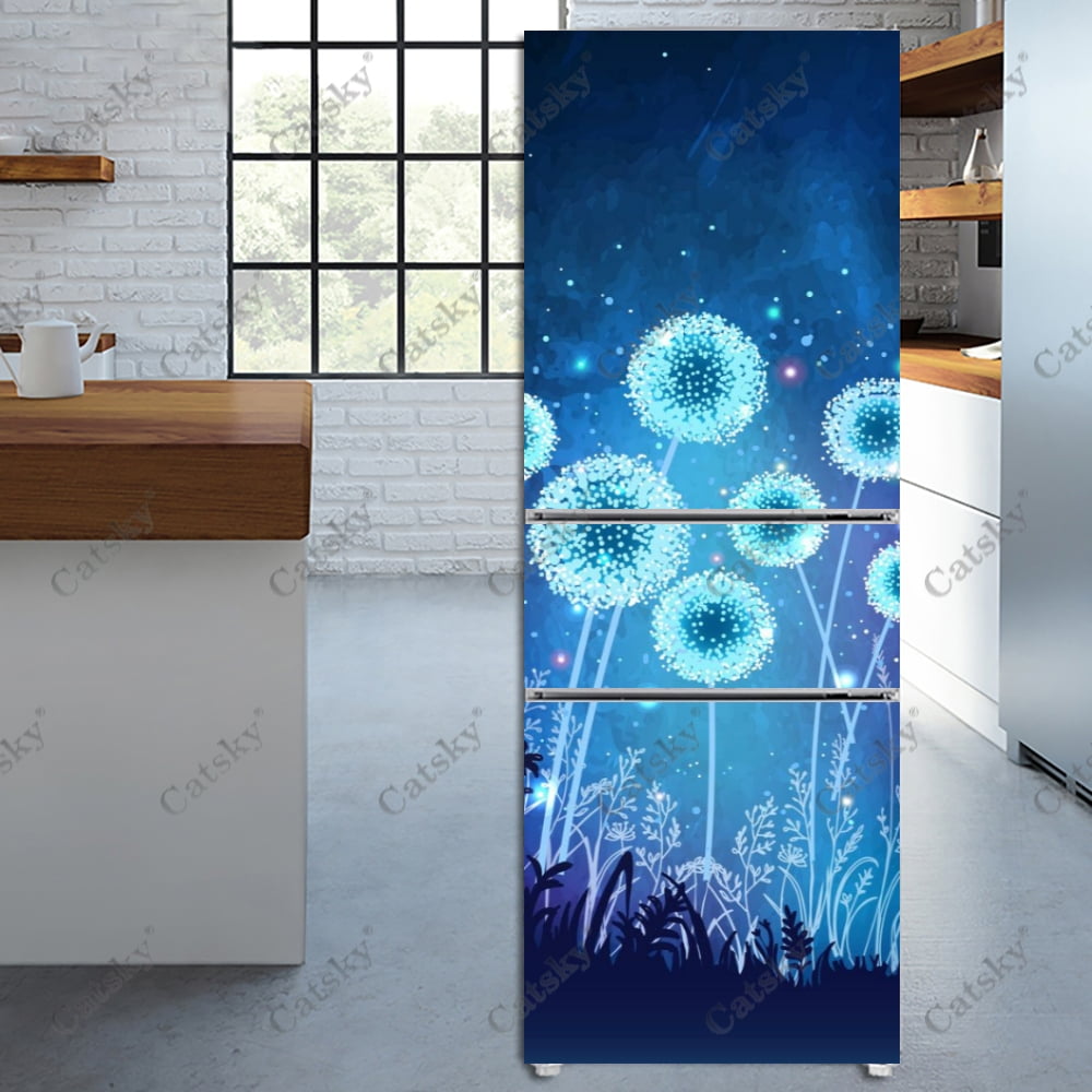 dandelion Fridge Stickers Fridge Door Sticker Stickers Floral Vinyl ...
