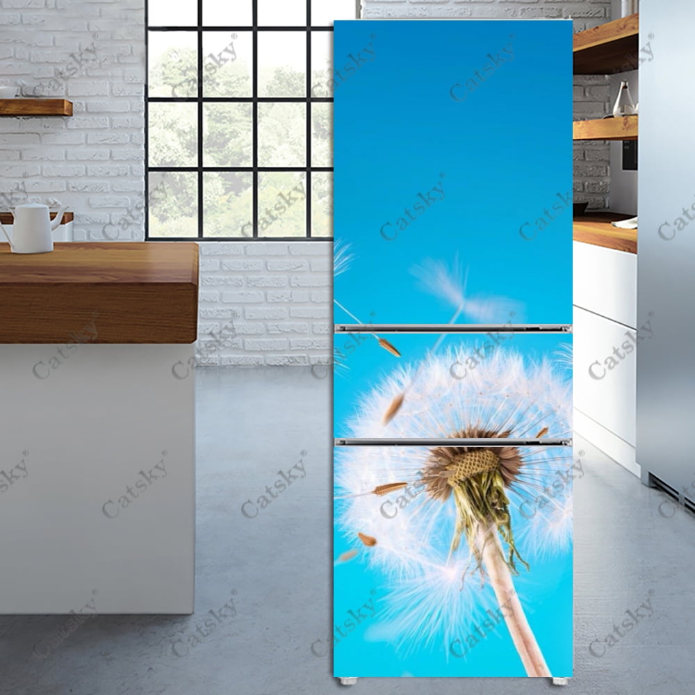 dandelion Fridge Stickers Fridge Door Sticker Stickers Floral Vinyl ...