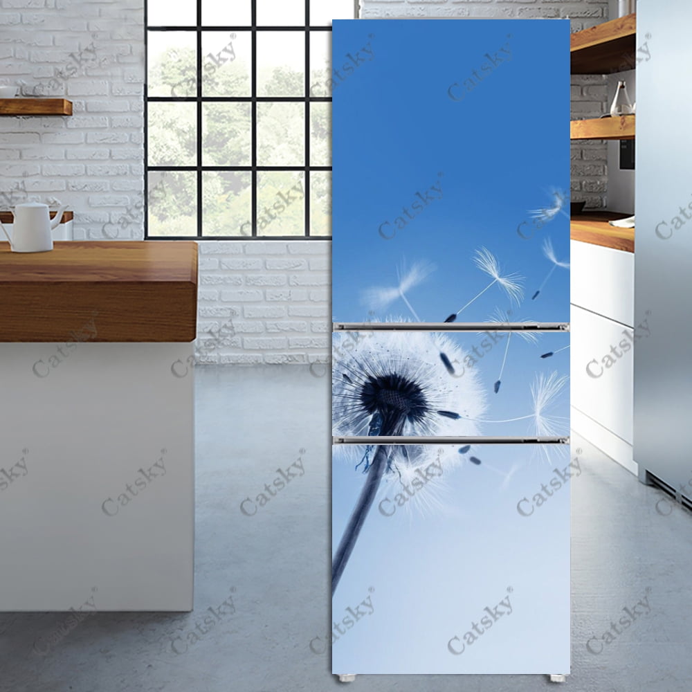 dandelion Fridge Stickers Fridge Door Sticker Stickers Floral Vinyl ...