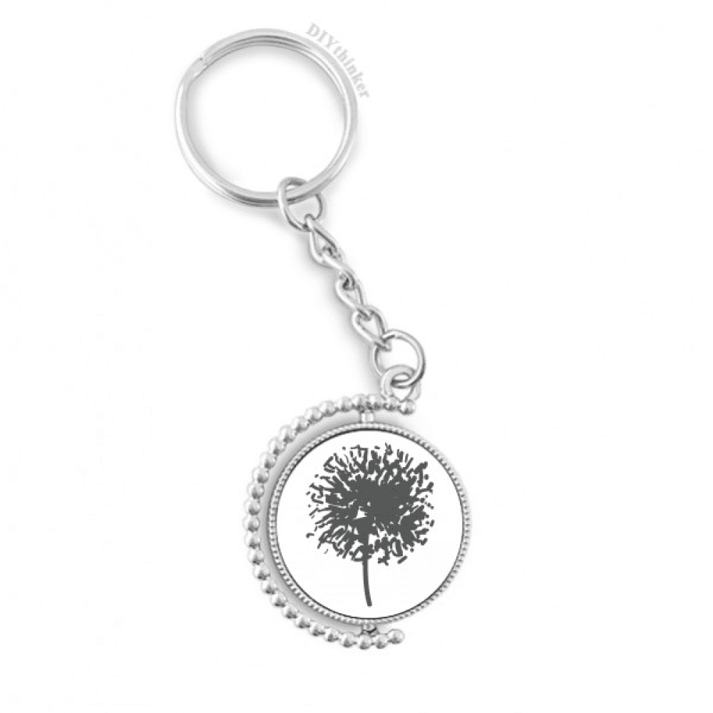 dandelion flower outline rotatable keyholder disc accessories chain ...