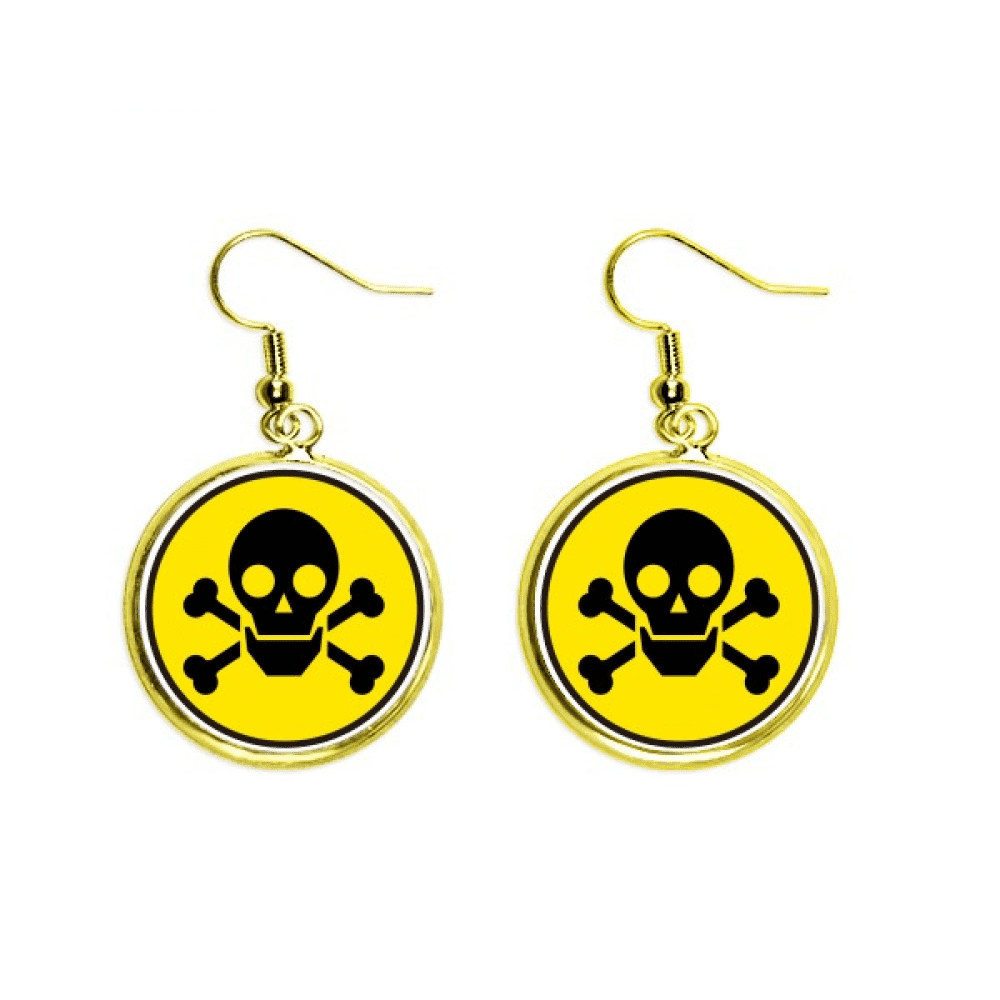 danger checal toxic skull symbol earring dangle en drop earring jewelry ...