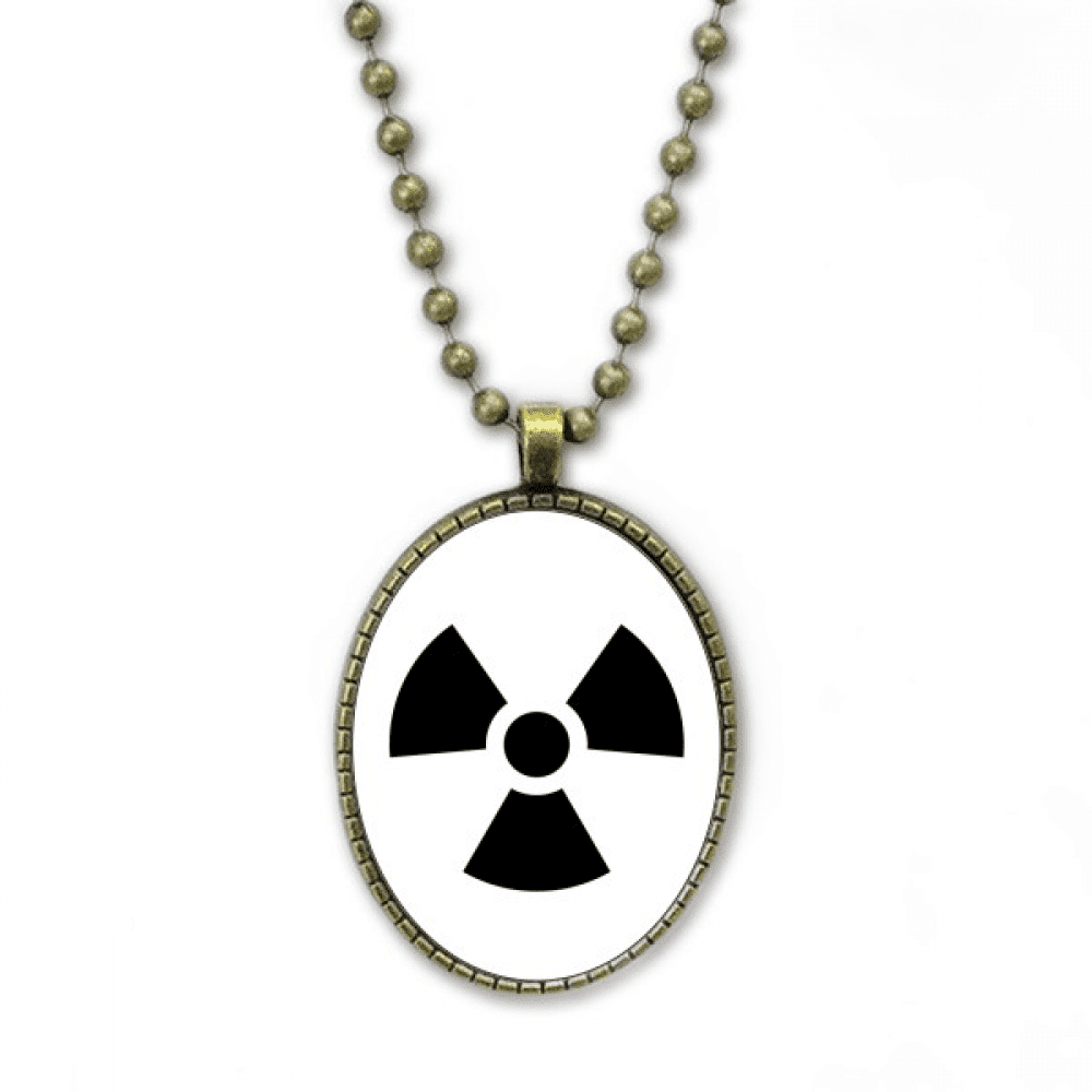 dangerous checal toxic radiation pattern necklace vintage chain bead ...