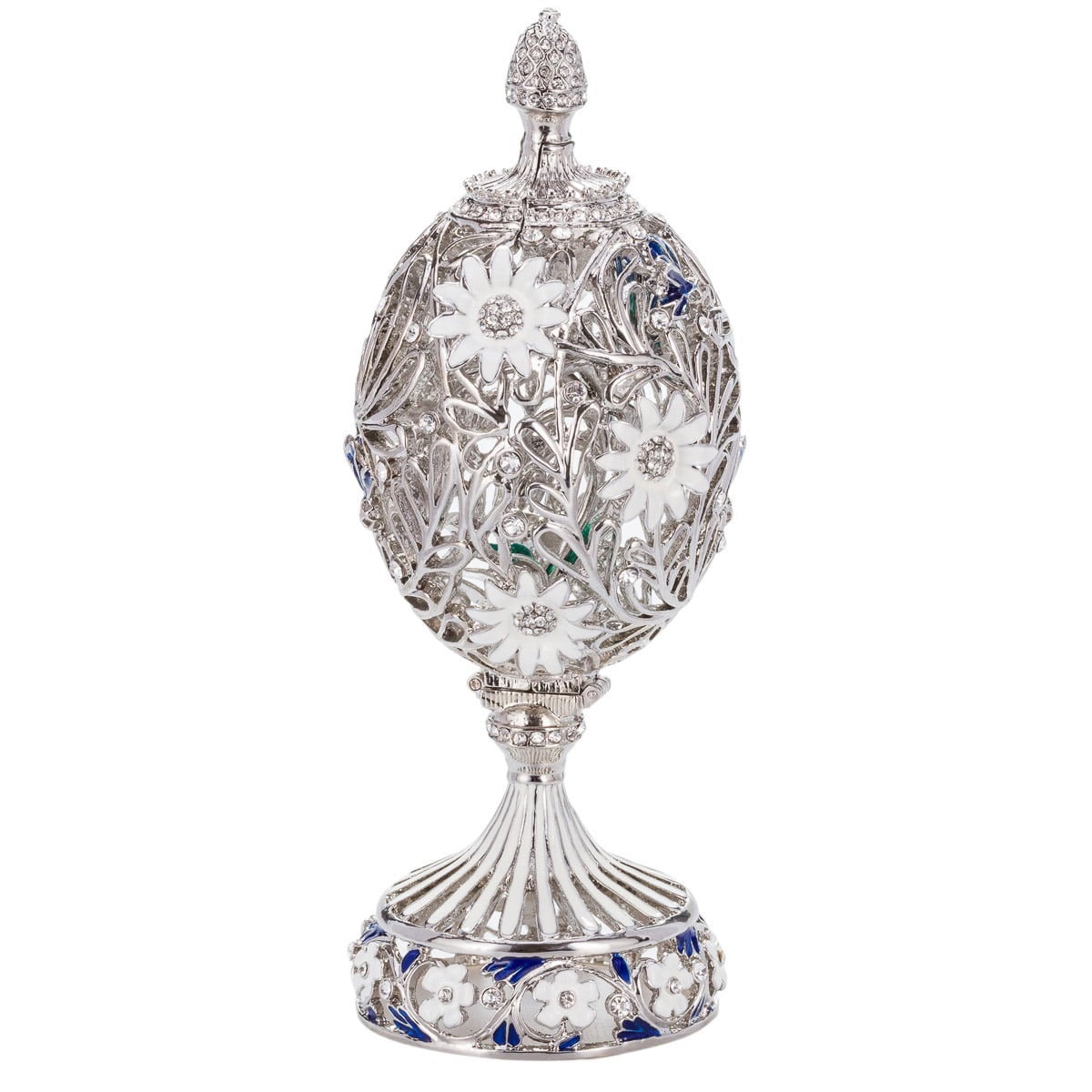 danila-souvenirs Faberge style Carved Egg with Flowers & Butterfly 6.6 ...