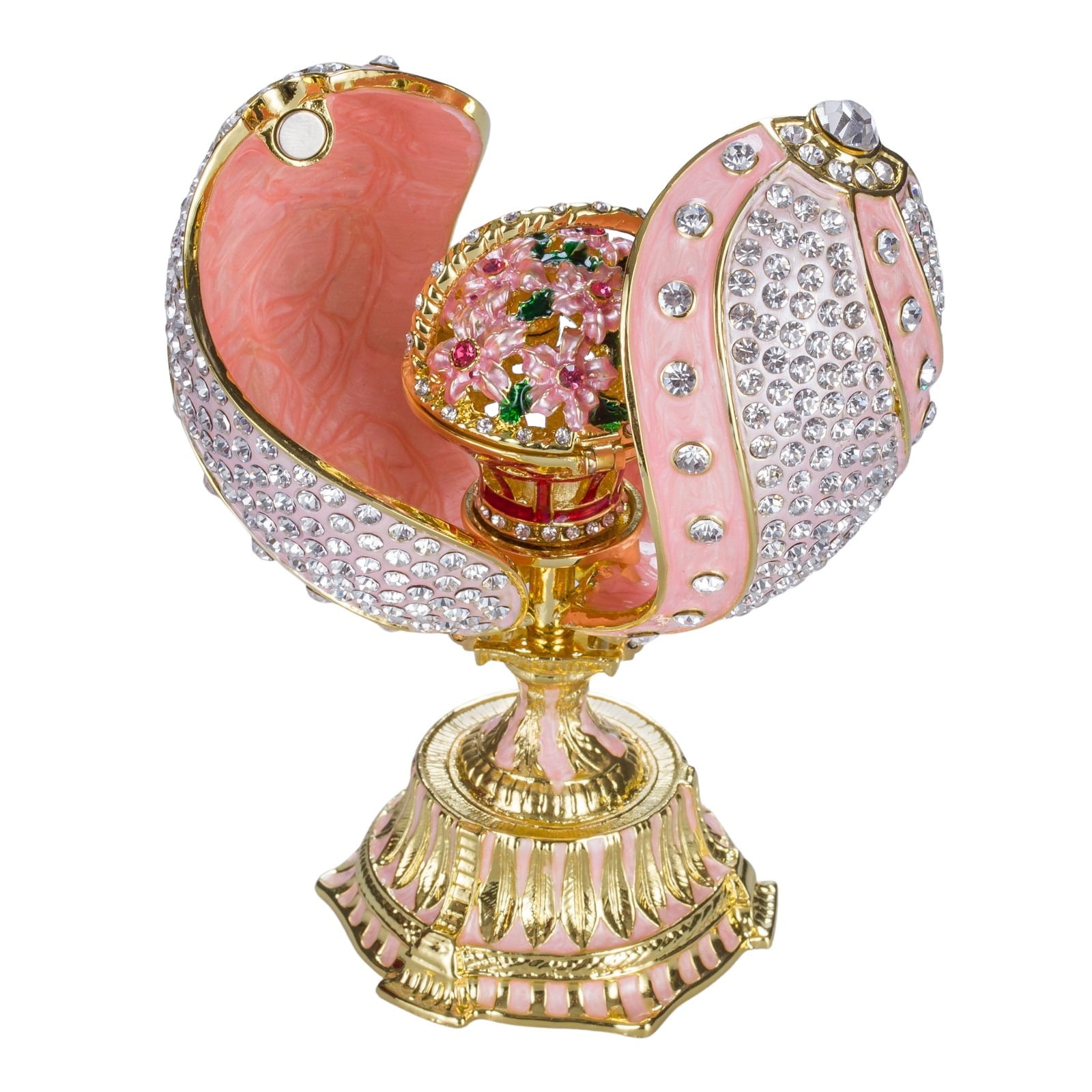 danila-souvenirs Faberge style Twisted Egg with Basket of Flowers 4.8 ...