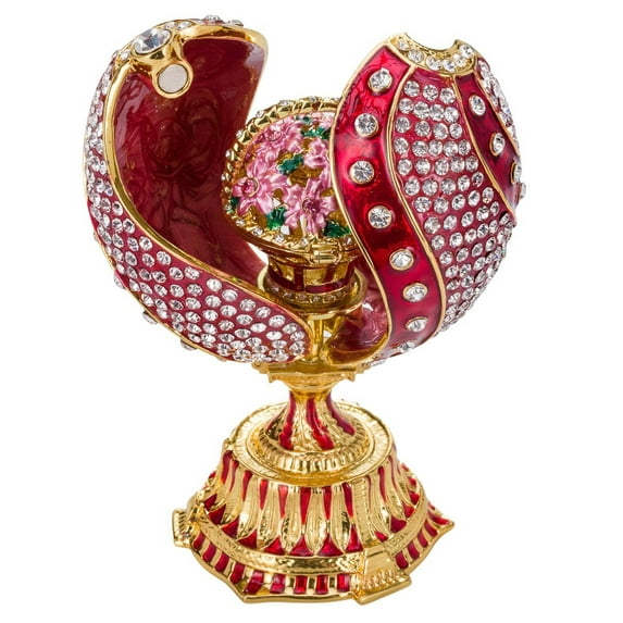 danila-souvenirs Faberge style Twisted Egg with Basket of Flowers 4.8 ...