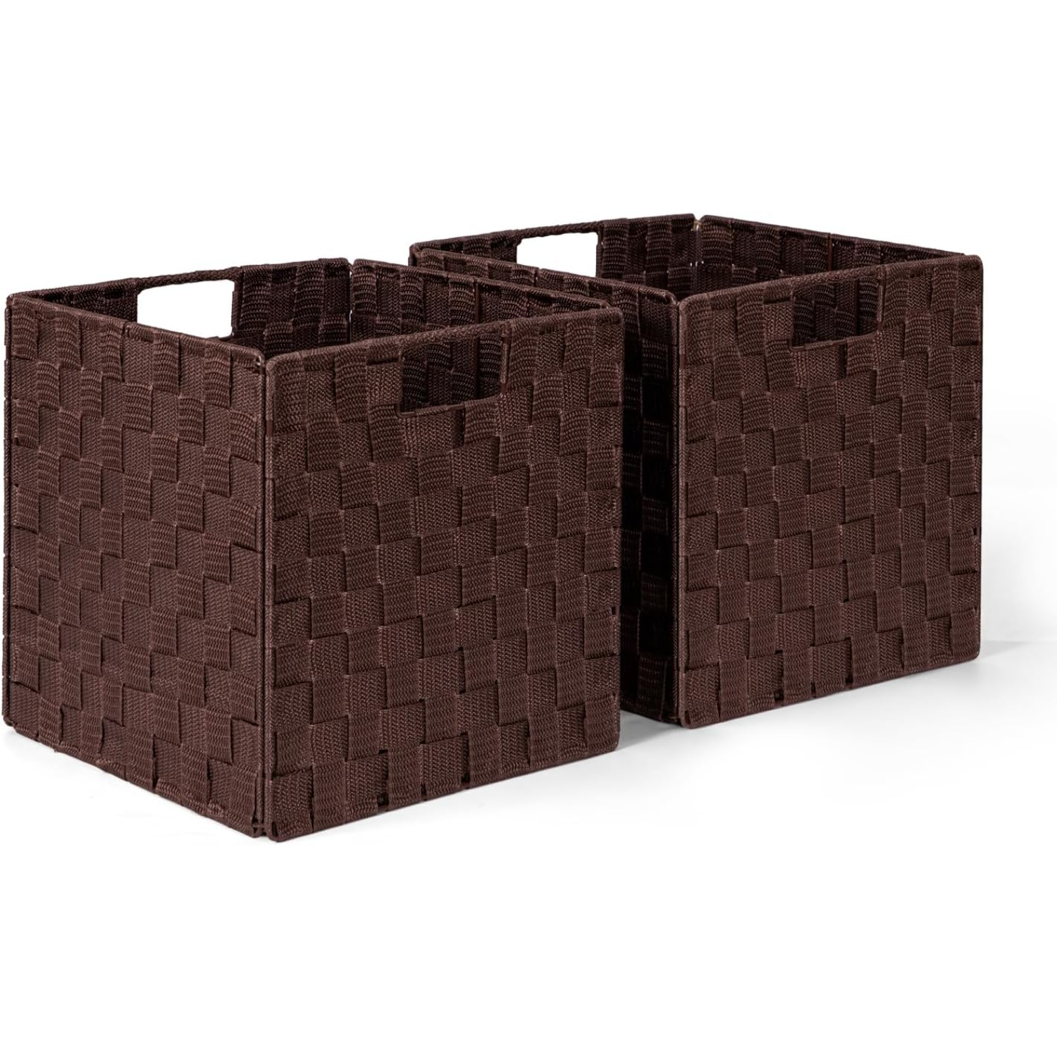 dxynlzq 2-Pack Collapsible Ribbon Woven Storage Bins with Metal ...