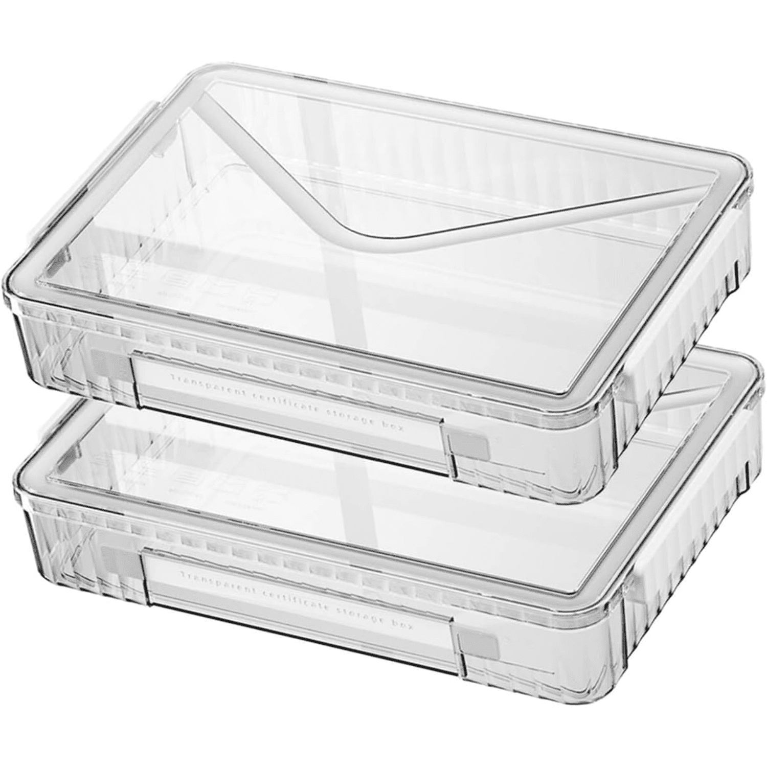 danneibiubiu 2 Pack Document Storage Clear Plastic Storage Boxes with ...