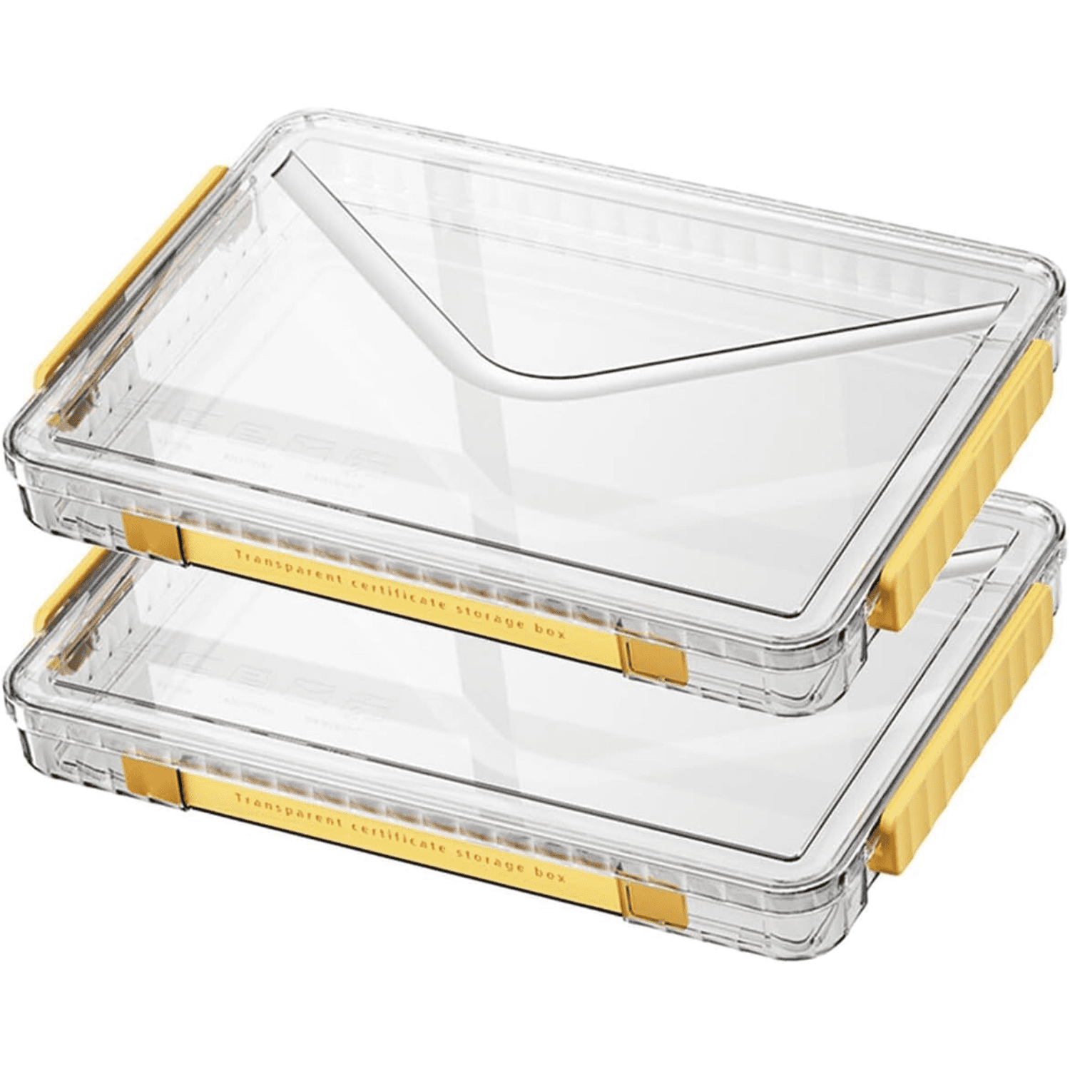 danneibiubiu 2 Pack Document Storage Clear Plastic Storage Boxes with ...