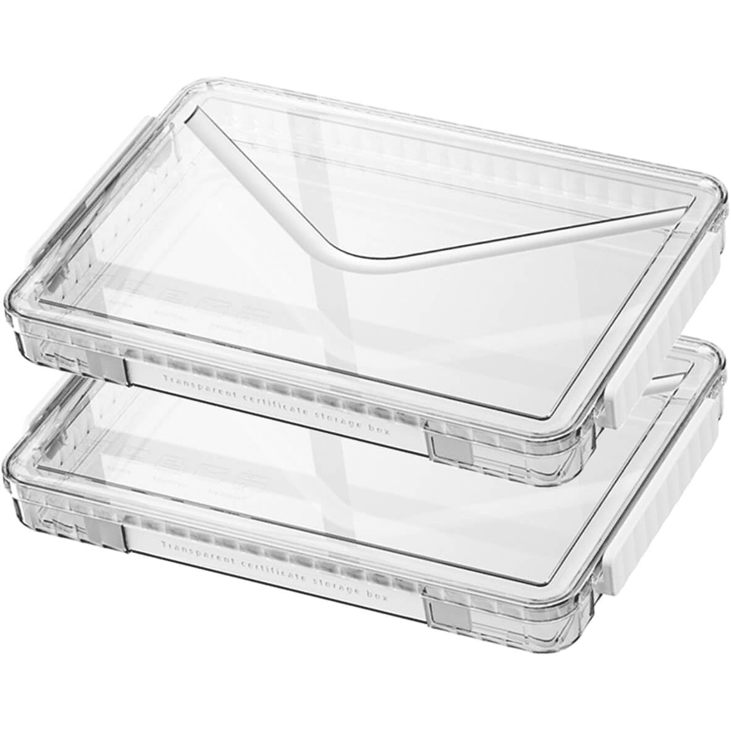 danneibiubiu 2 Pack Document Storage Clear Plastic Storage Boxes with ...