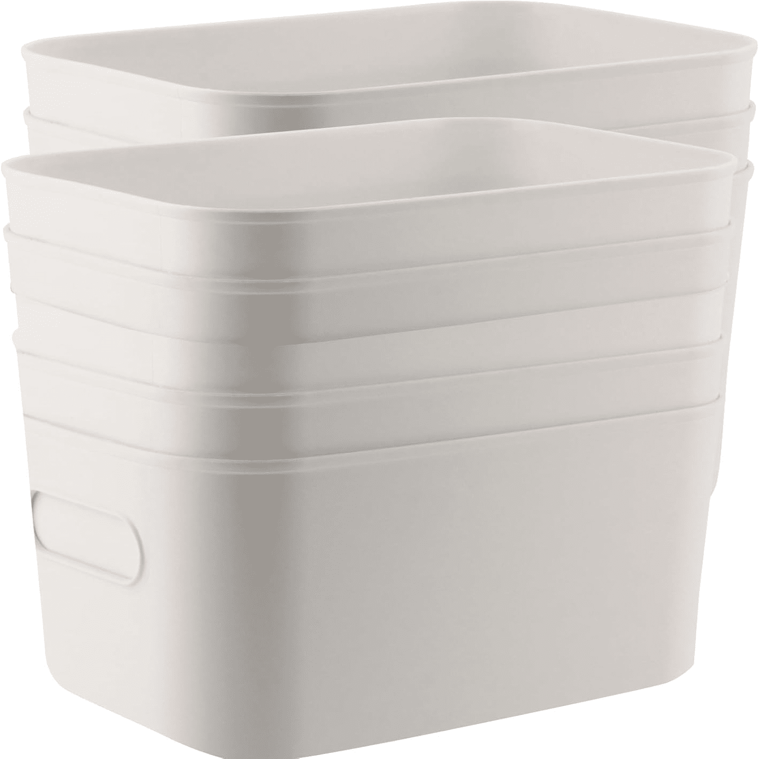 danneibiubiu 6 Pack White Plastic Storage Bins Stackable Plastic ...