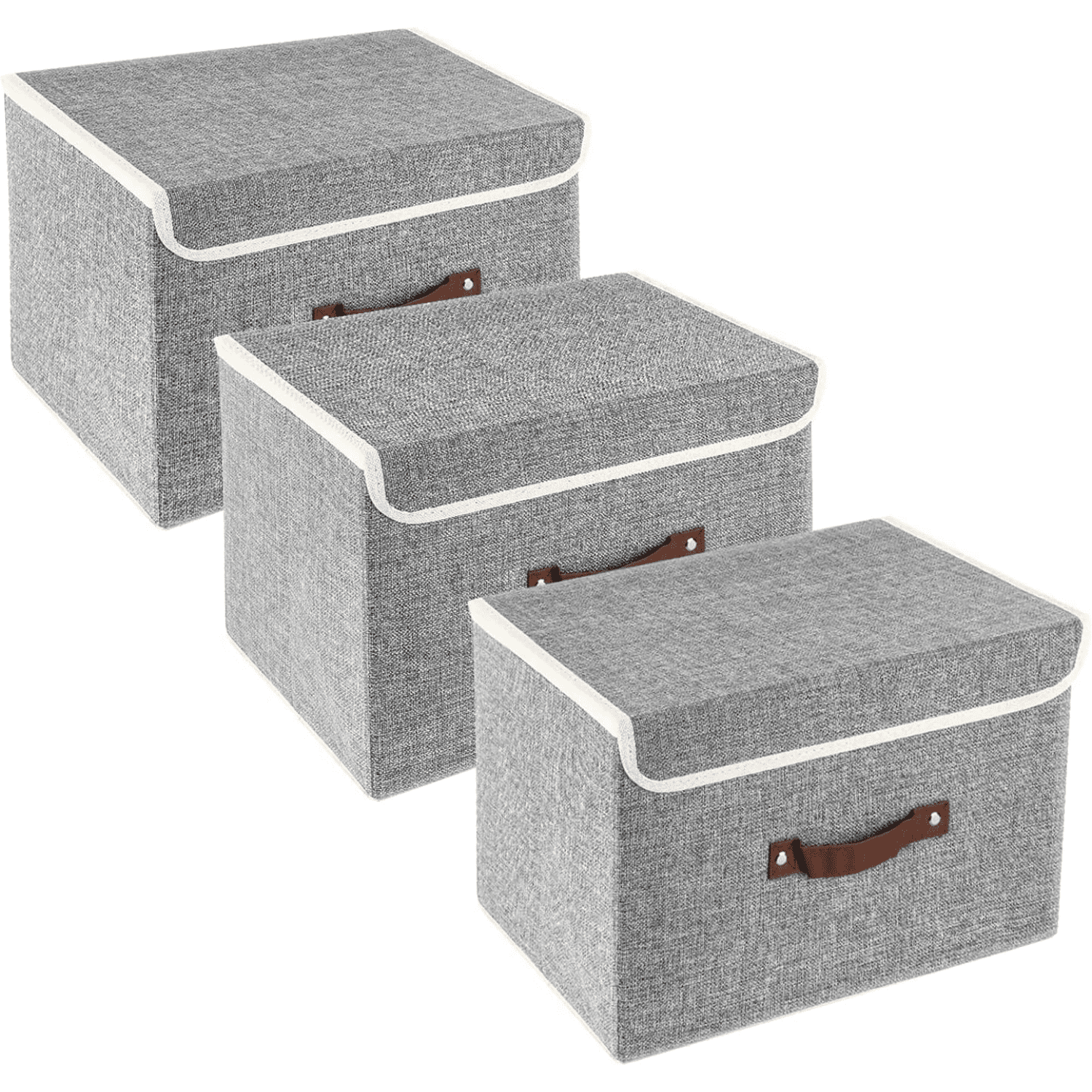 danneibiubiu Foldable Storage Boxes with Lids 5 Pack Fabric Storage ...
