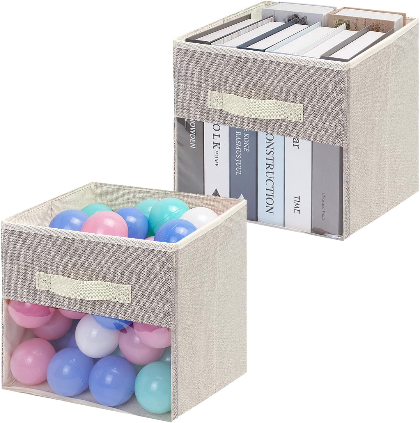 danneibiubiu HCOCM 11 Inch Closet Open Storage Bins with Clear Window ...