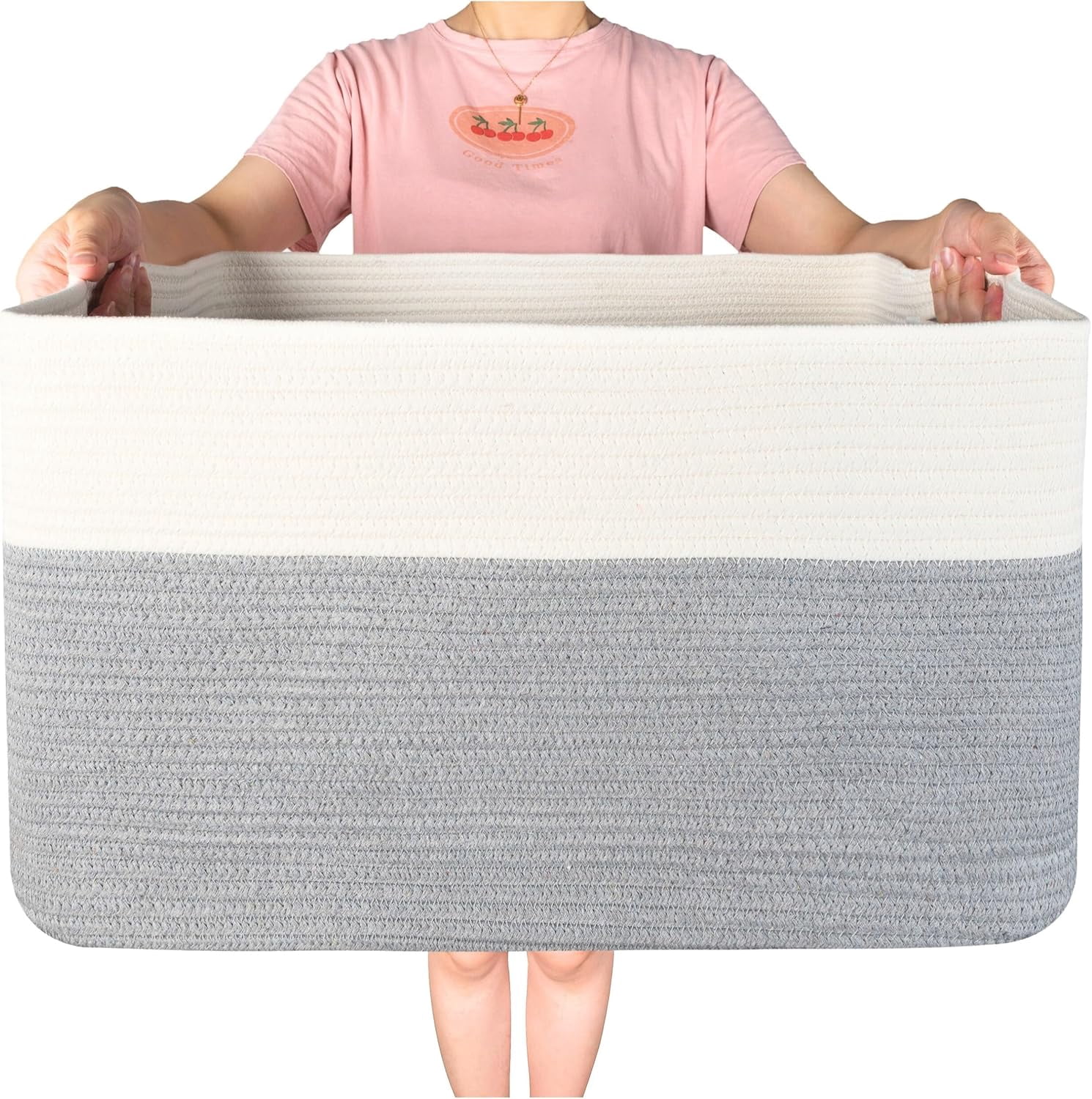 danneibiubiu HCOCM 22in Extra Large Blanket Basket Holder Living Room ...