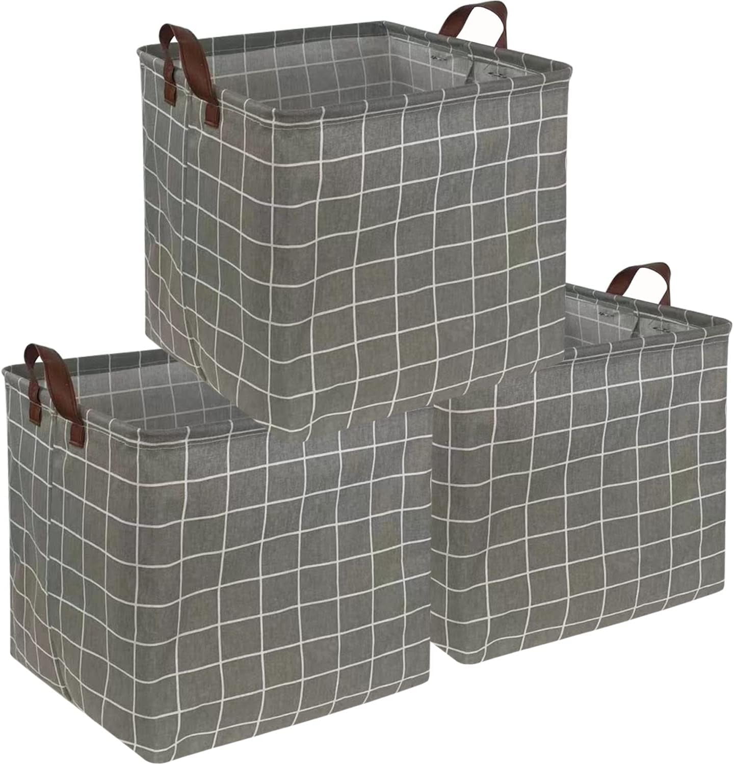 danneibiubiu HCOCM 3PACK Square Storage Bin Cotton Fabric Laundry ...