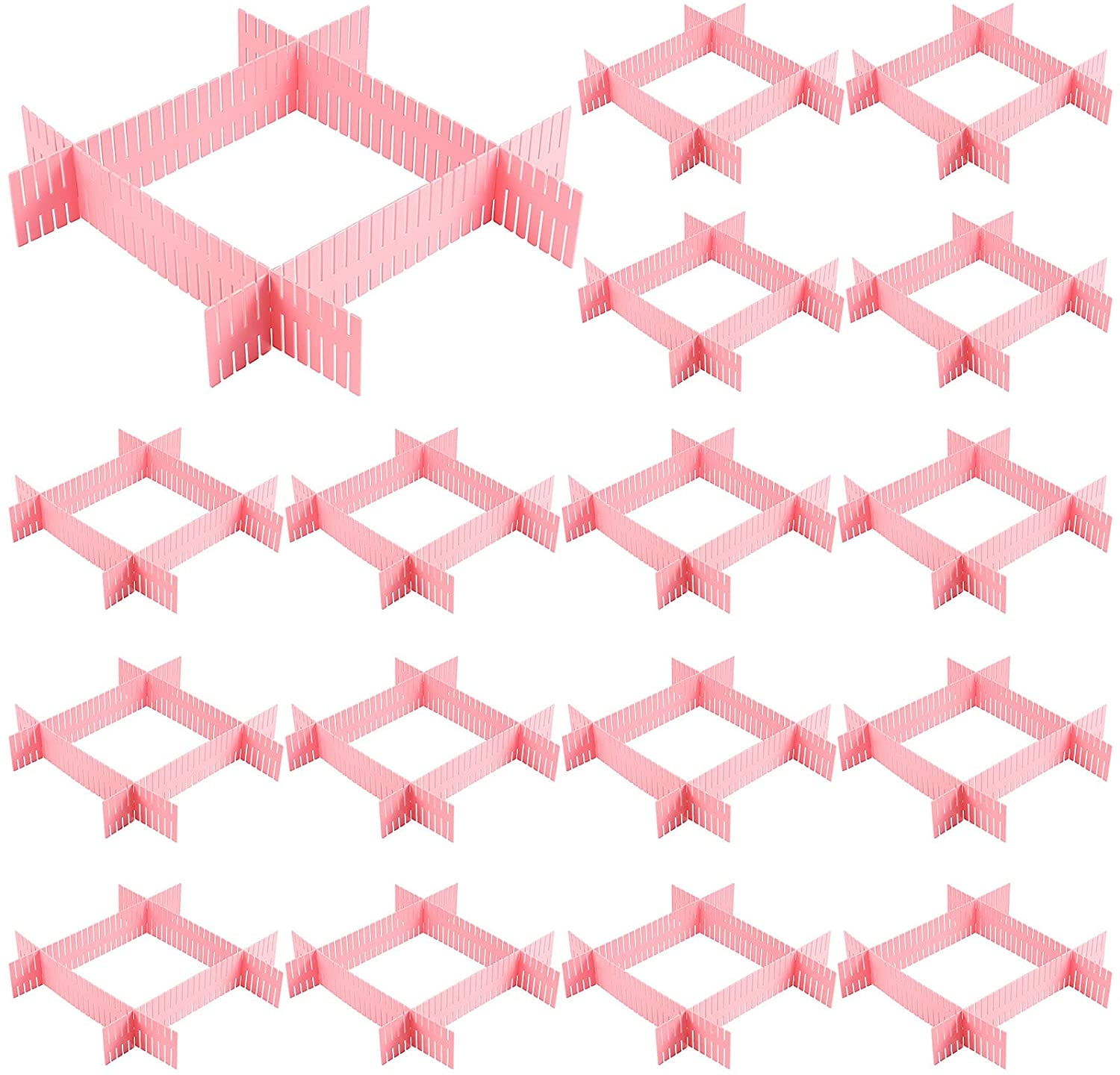 danneibiubiu HCOCM 60 PCS DIY Drawer Divider Organizers Pink Drawer ...