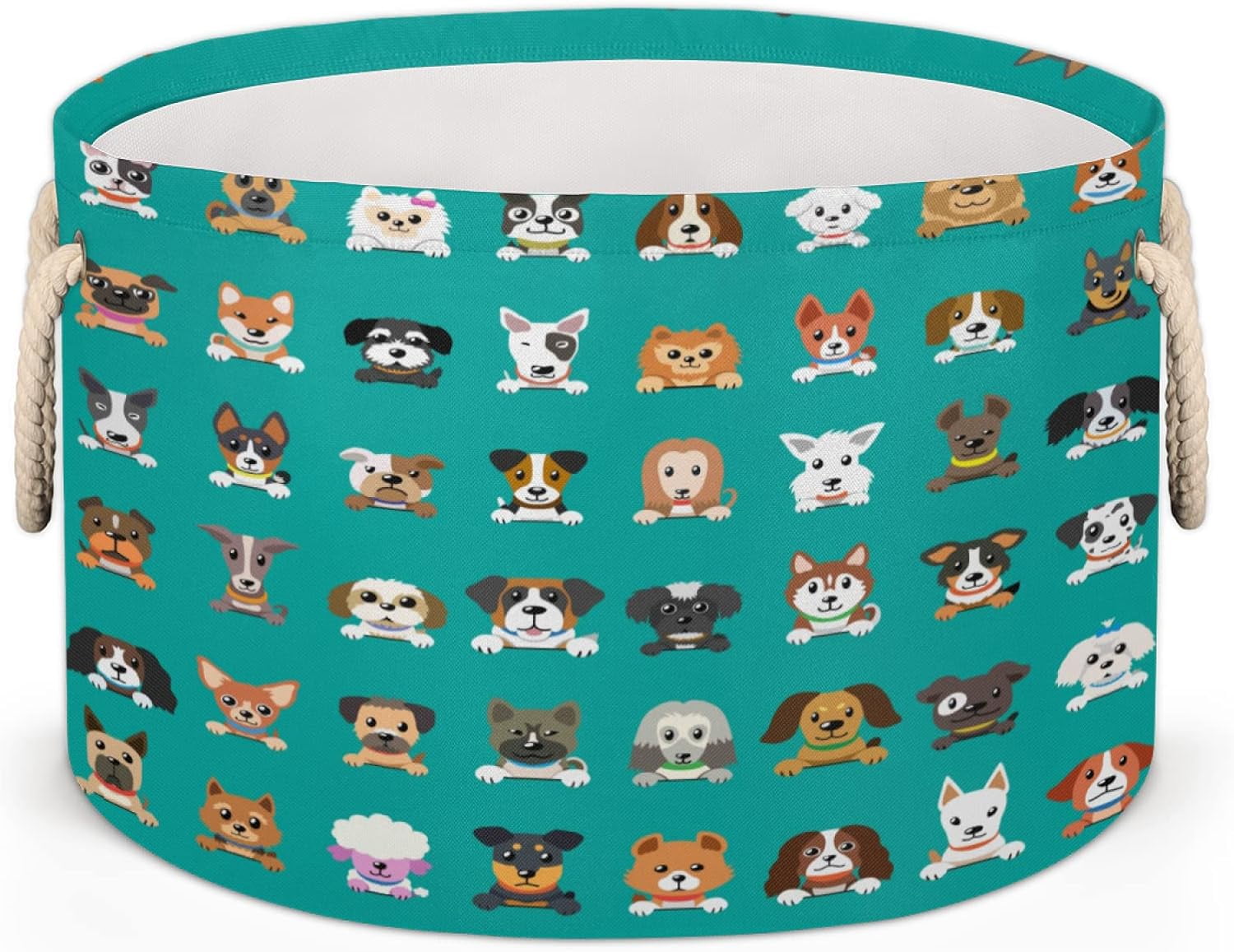 danneibiubiu Large Round Storage Basket Red Stitching Baseball ...