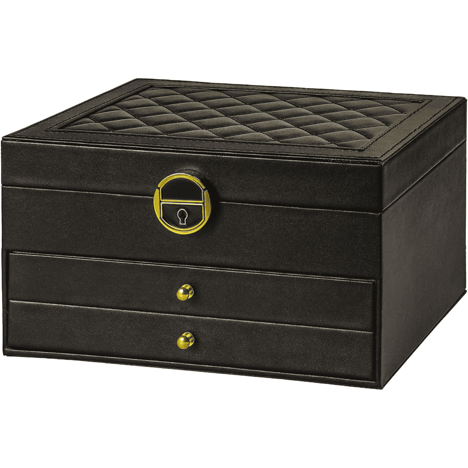 danneibiubiu PU Leather Jewelry Organizer with Quilted Design Top ...