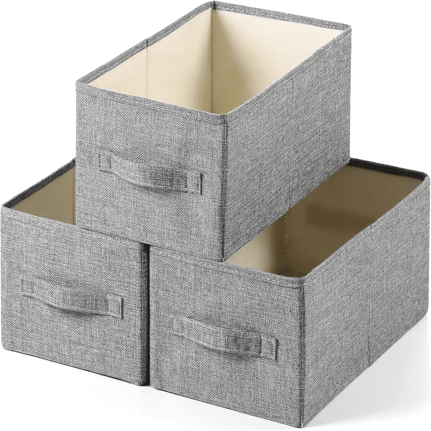 danneibiubiu QDXCTYBU Folding Storage Bins 3 Pack Large Storage Baskets ...