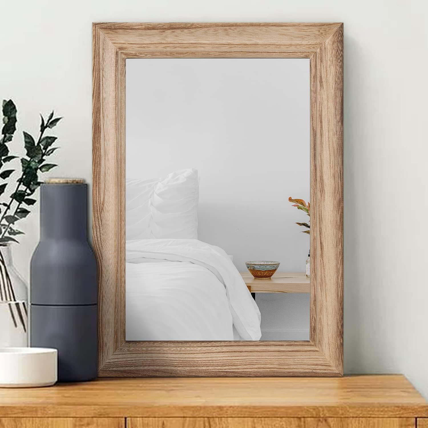 dxynlzq Rustic Mirror with Wood Frame Rectangular Mirrors for Wall ...