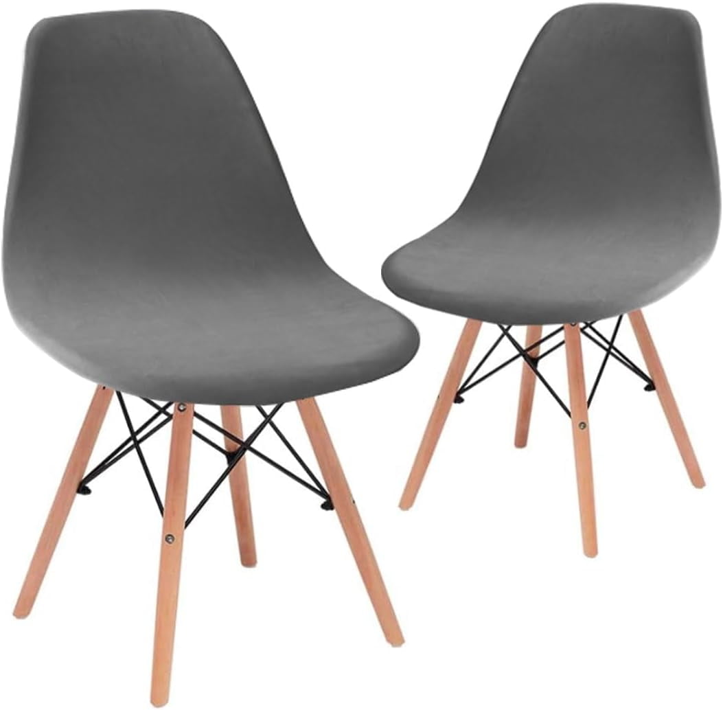 danneibiubiu Shell Chair Covers Velvet Mid Century Modern Dining Chair ...