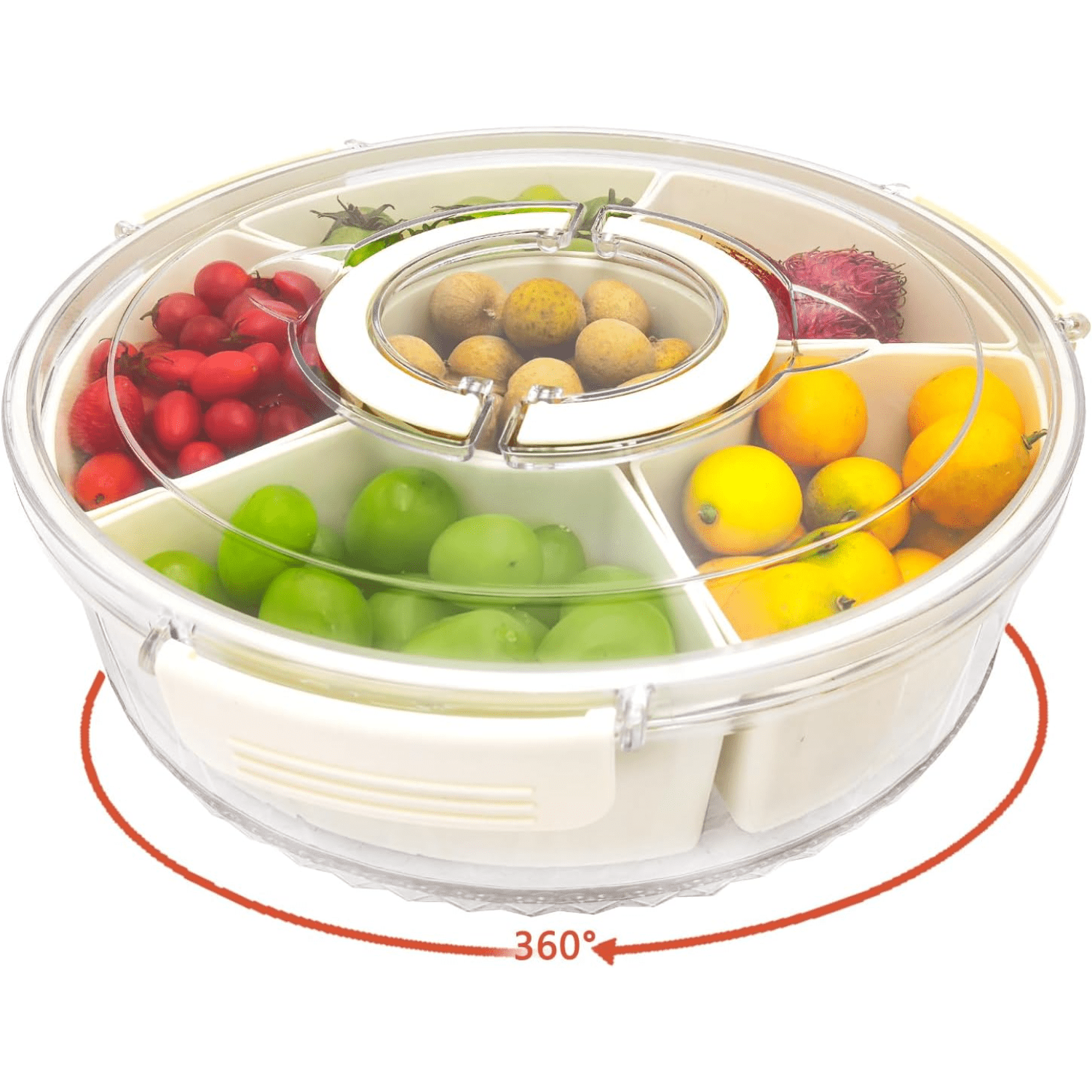 danneibiubiu Snackle Container with Lid and Handle Rotating Snack ...