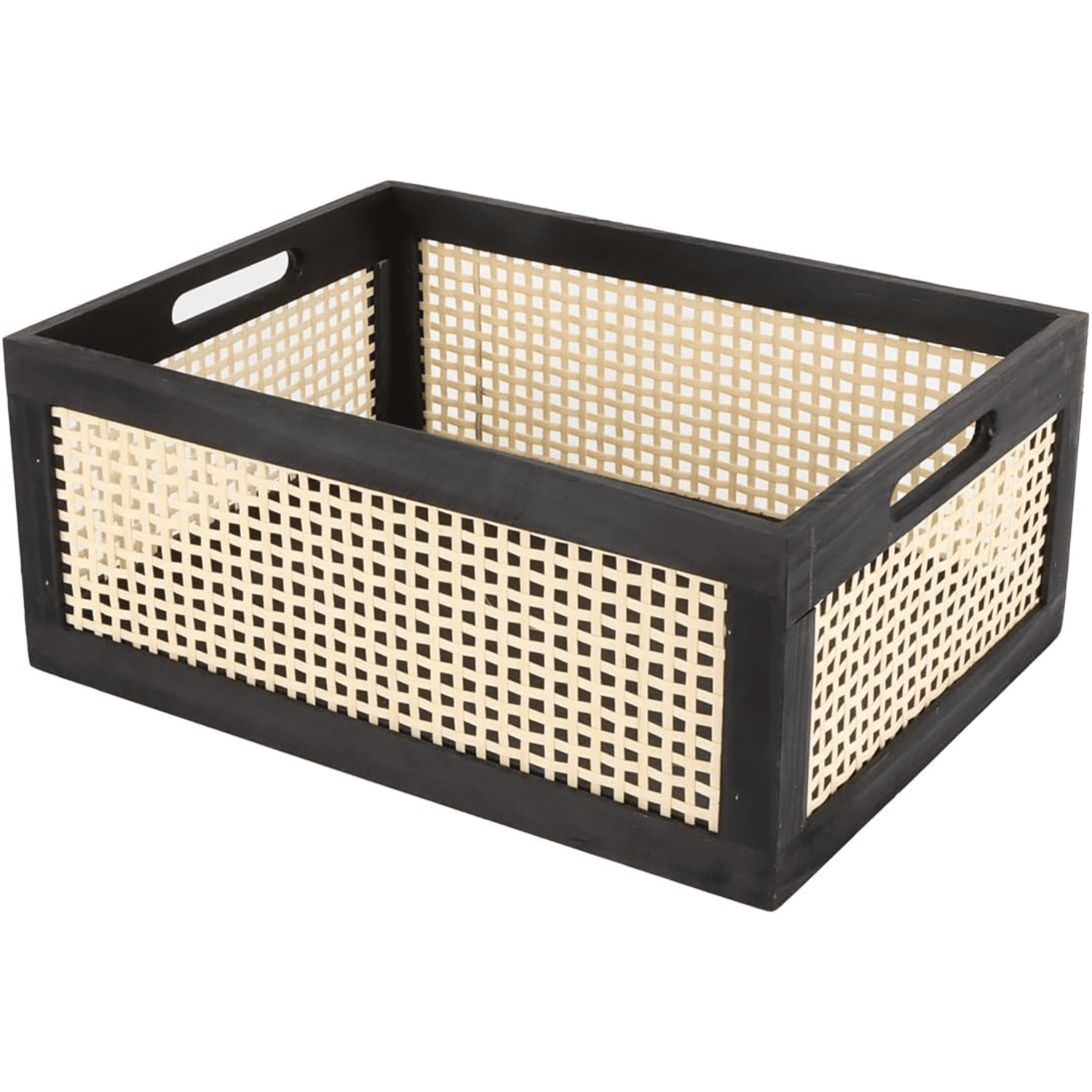 danneibiubiu Wooden Frame Storage Basket Decorative Organizer Crates ...