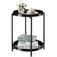Danpinera Outdoor Metal Lightweight 2-Tier Round Side Table with ...